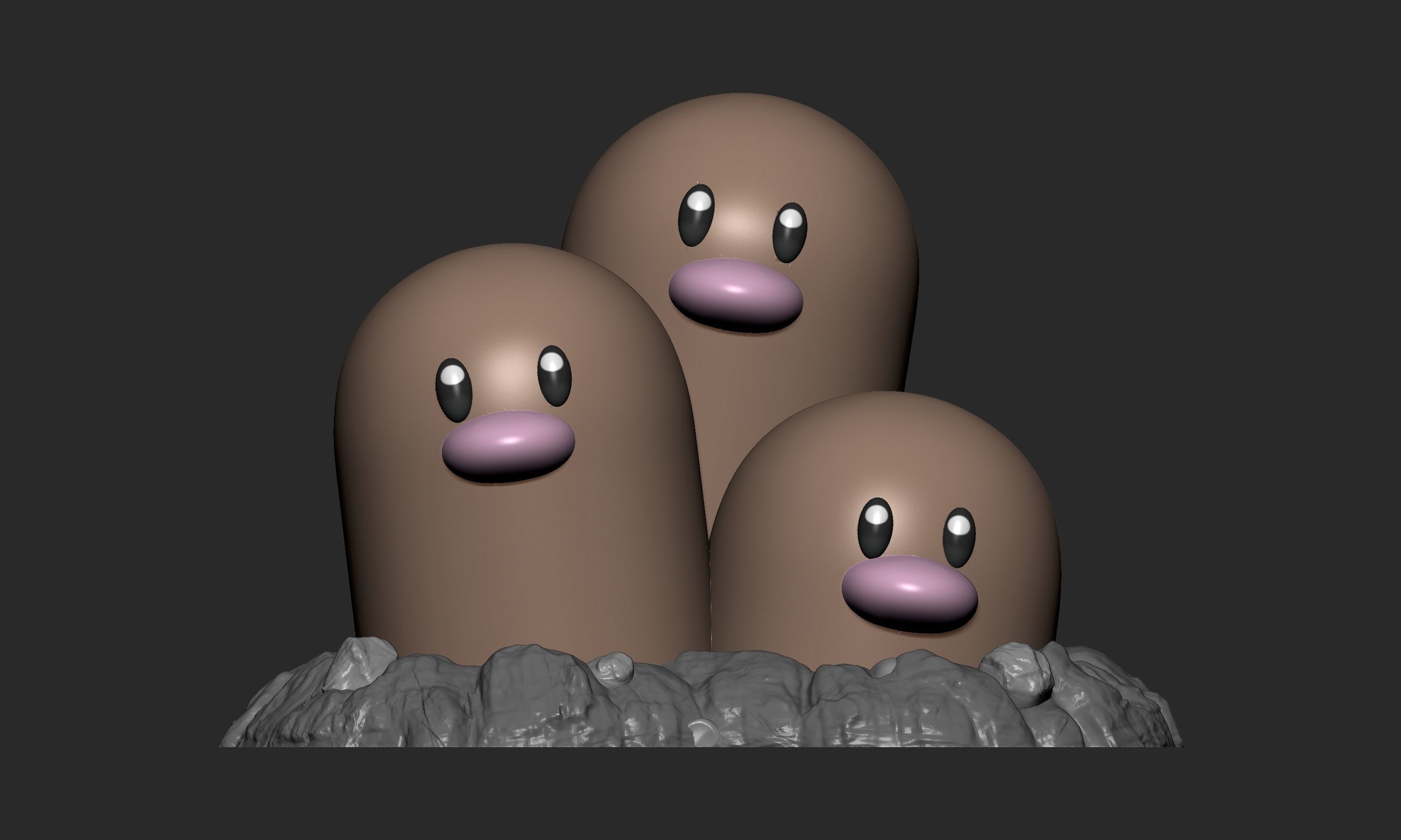 Pokemon - Diglett and Dugtrio 3D model 3D printable | CGTrader