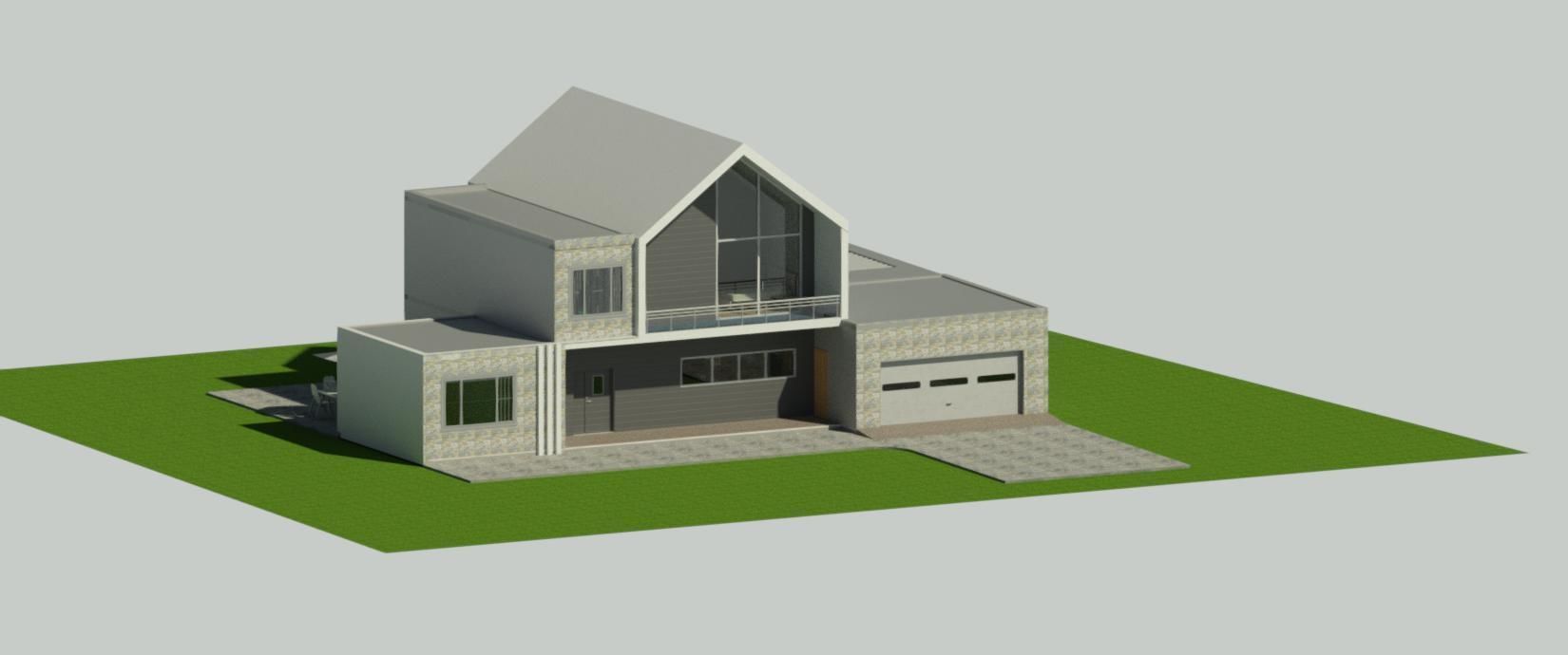 3D model Small family 3D modern House plan VR / AR / low-poly | CGTrader