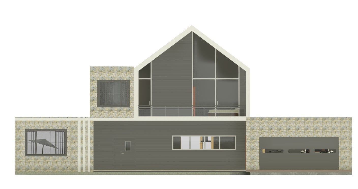 3D model Small family 3D modern House plan VR / AR / low-poly | CGTrader