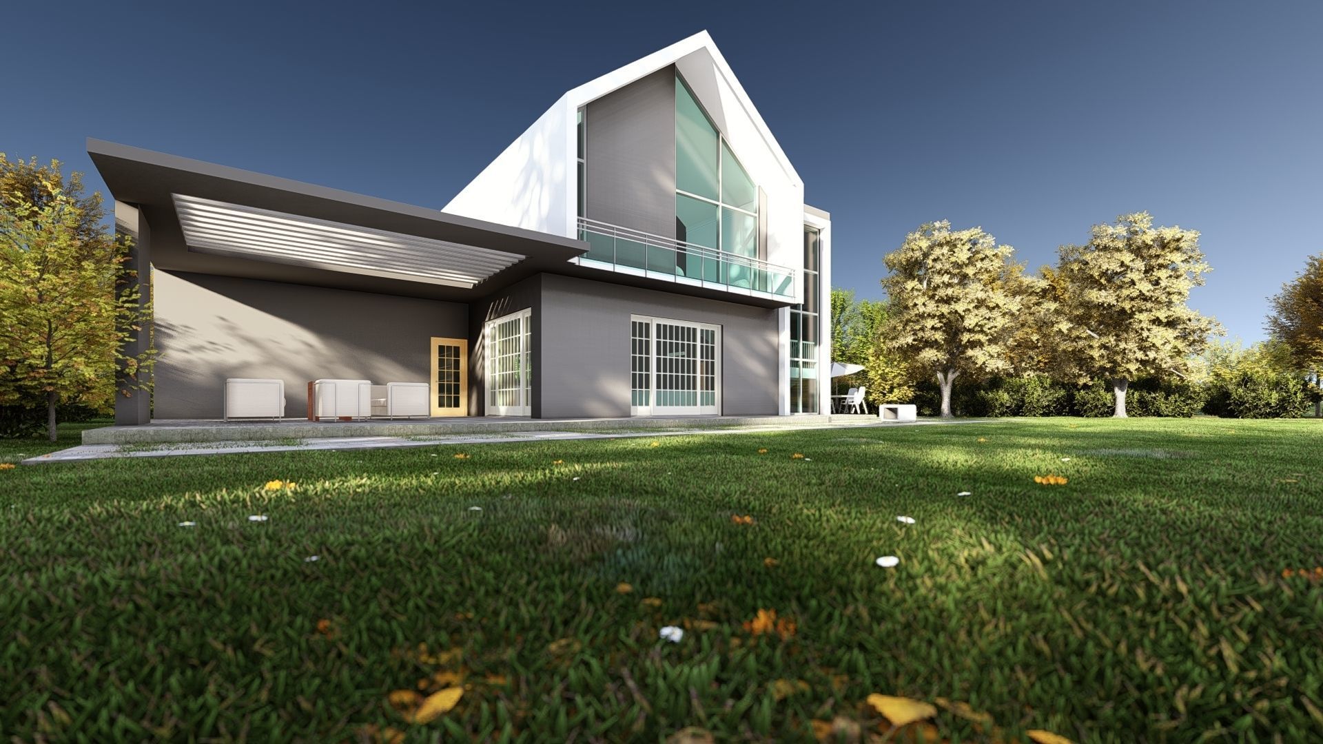 3D model Small family 3D modern House plan VR / AR / low-poly | CGTrader