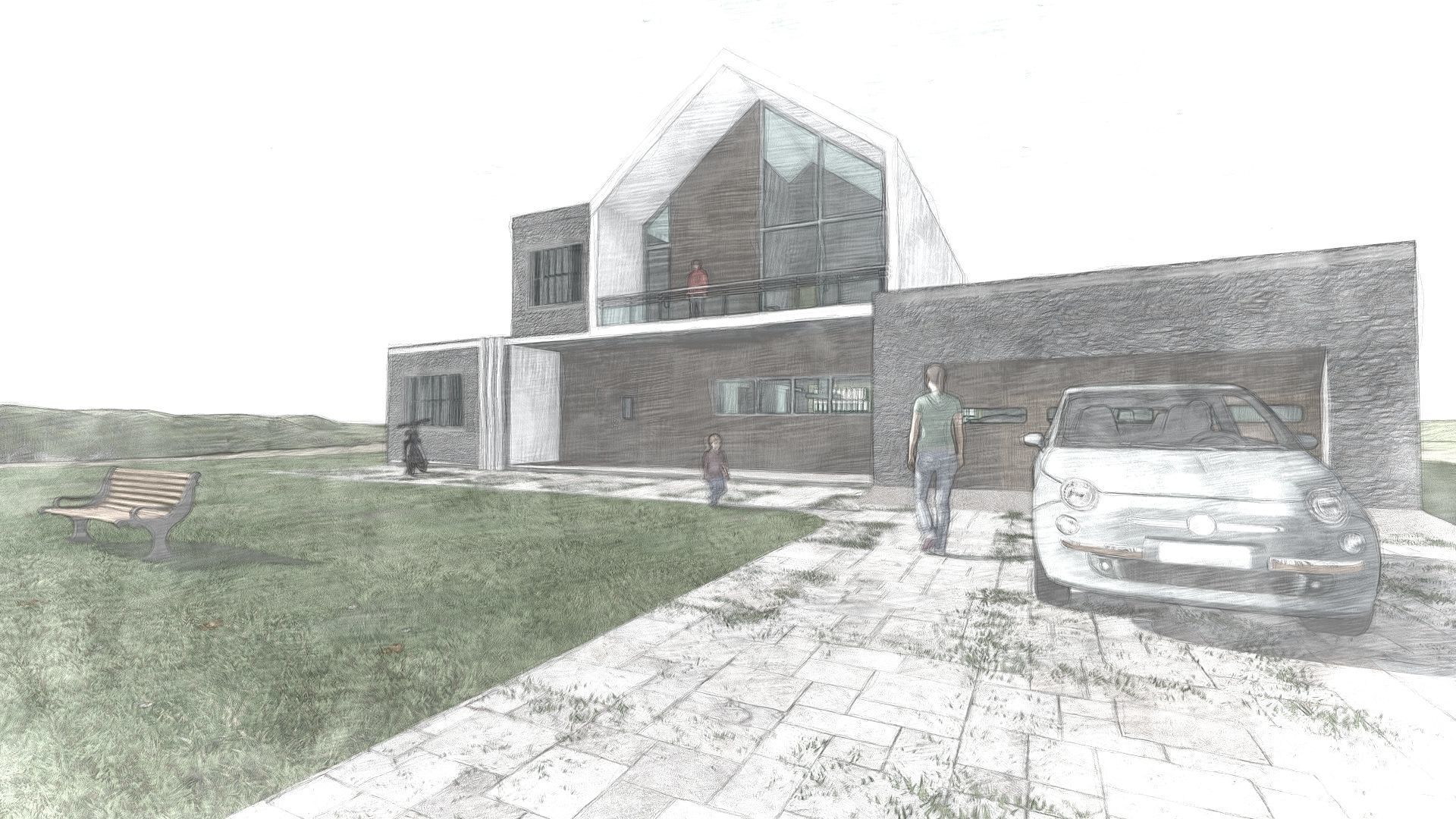 3D model Small family 3D modern House plan VR / AR / low-poly | CGTrader