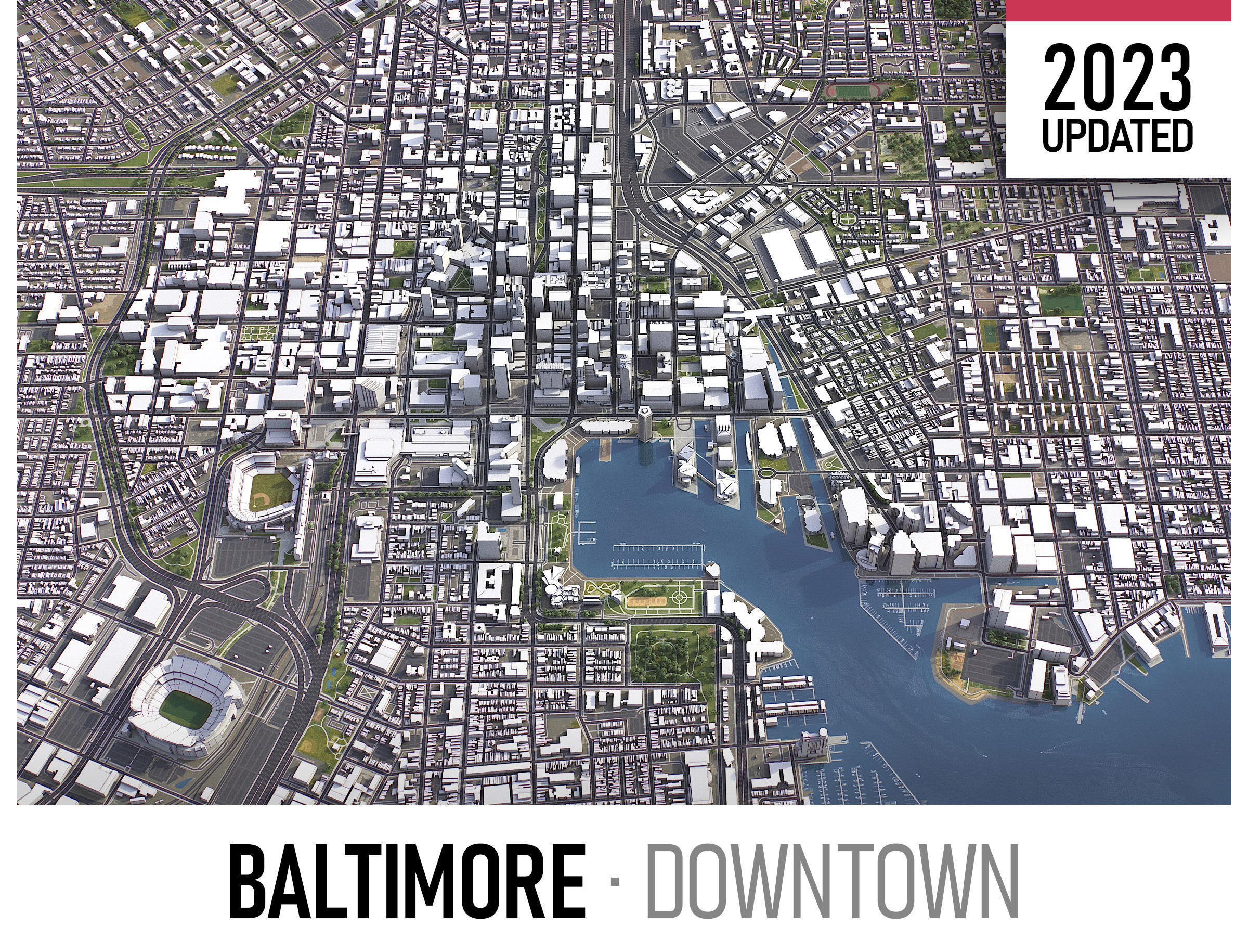 3D model Baltimore - 3D City Model VR / AR / low-poly | CGTrader