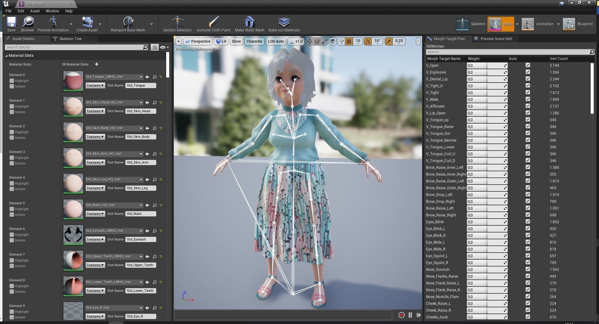 3D model Grandma Cartoon Old Woman Rigged 3D model VR / AR / low-poly ...
