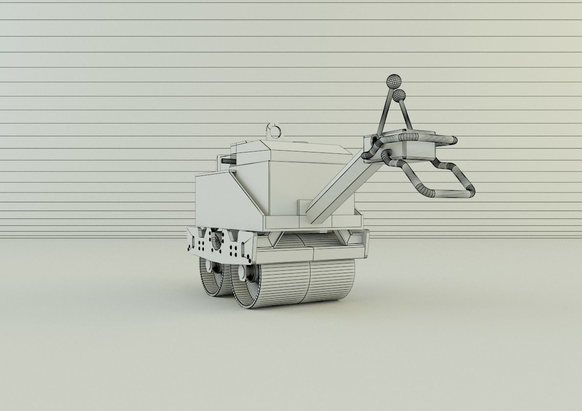 Double Roller asphalt construction machine 3D model | CGTrader