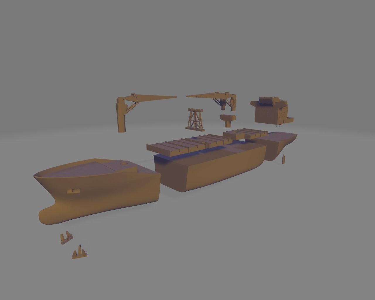 Cargo ship Miniature 3D model 3D printable | CGTrader