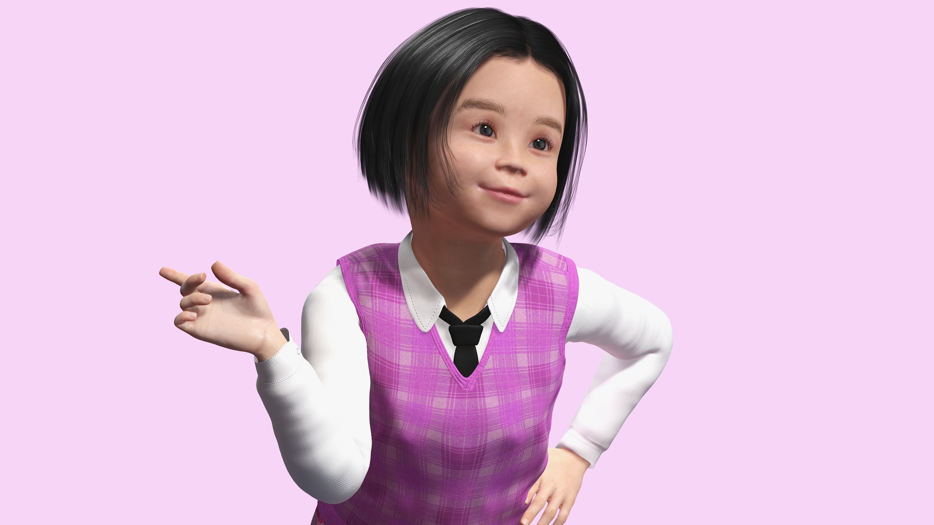 3D model Yuna-Realistic Korean girl VR / AR / low-poly | CGTrader