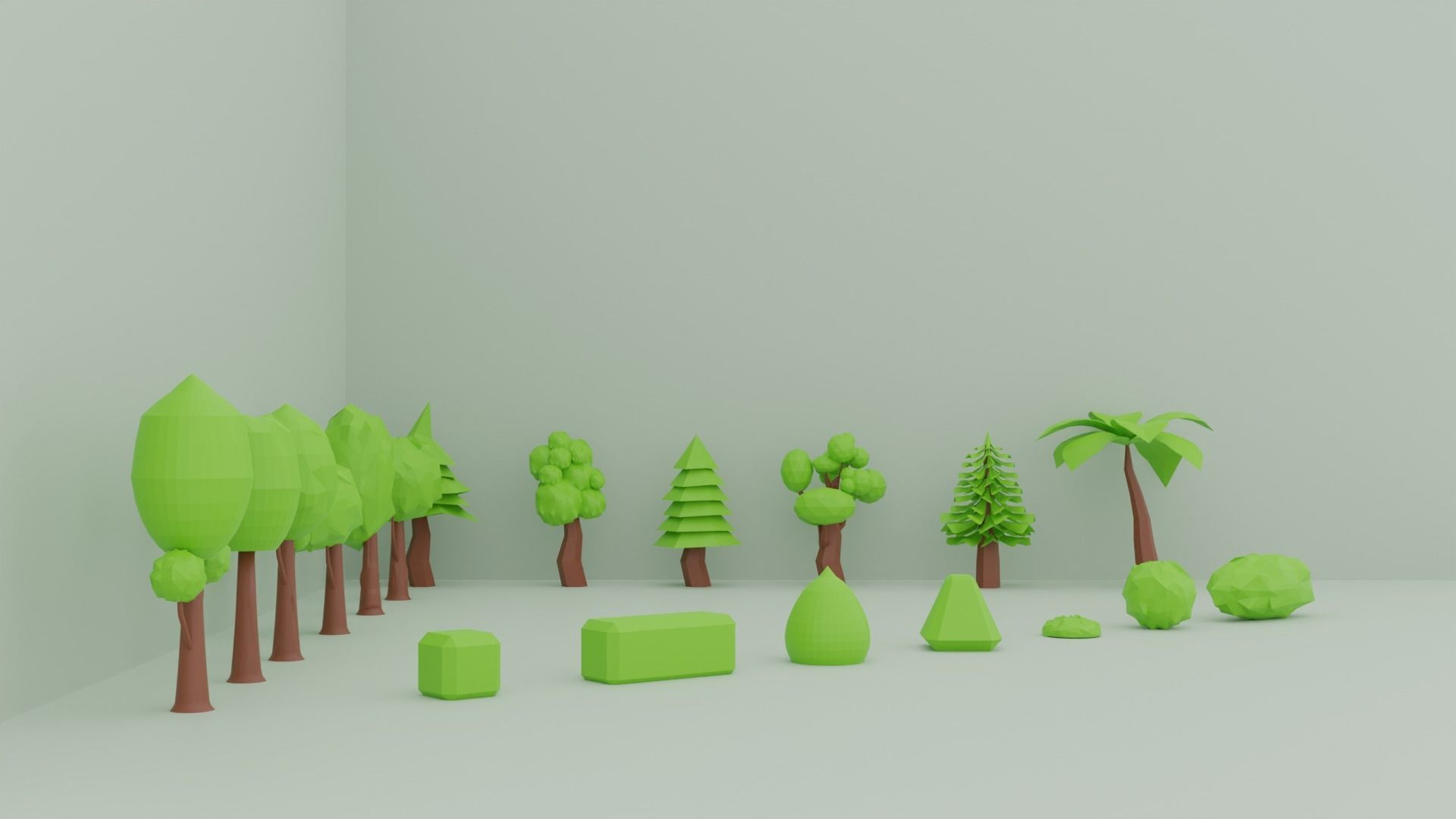 3D model 3D Low-poly Tree Set VR / AR / low-poly | CGTrader