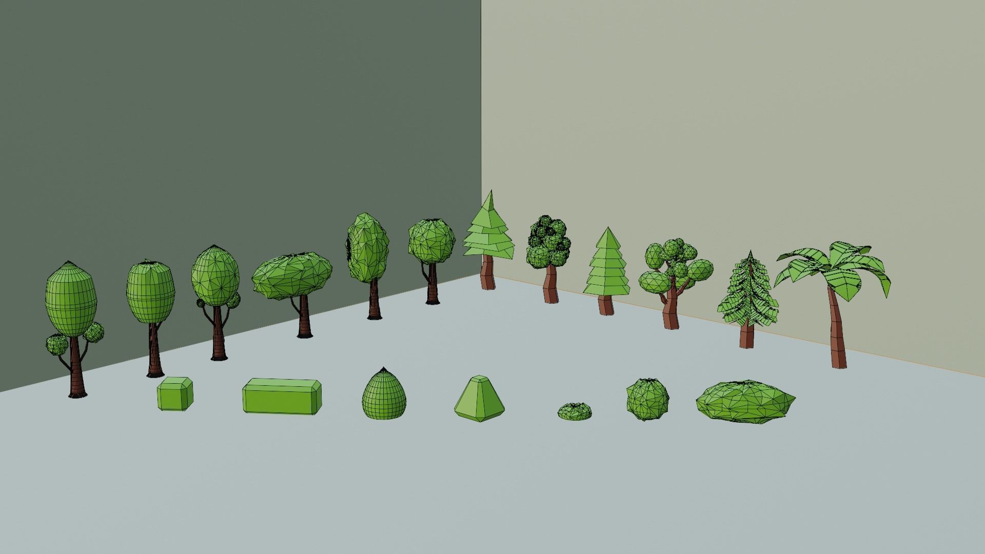 3D model 3D Low-poly Tree Set VR / AR / low-poly | CGTrader