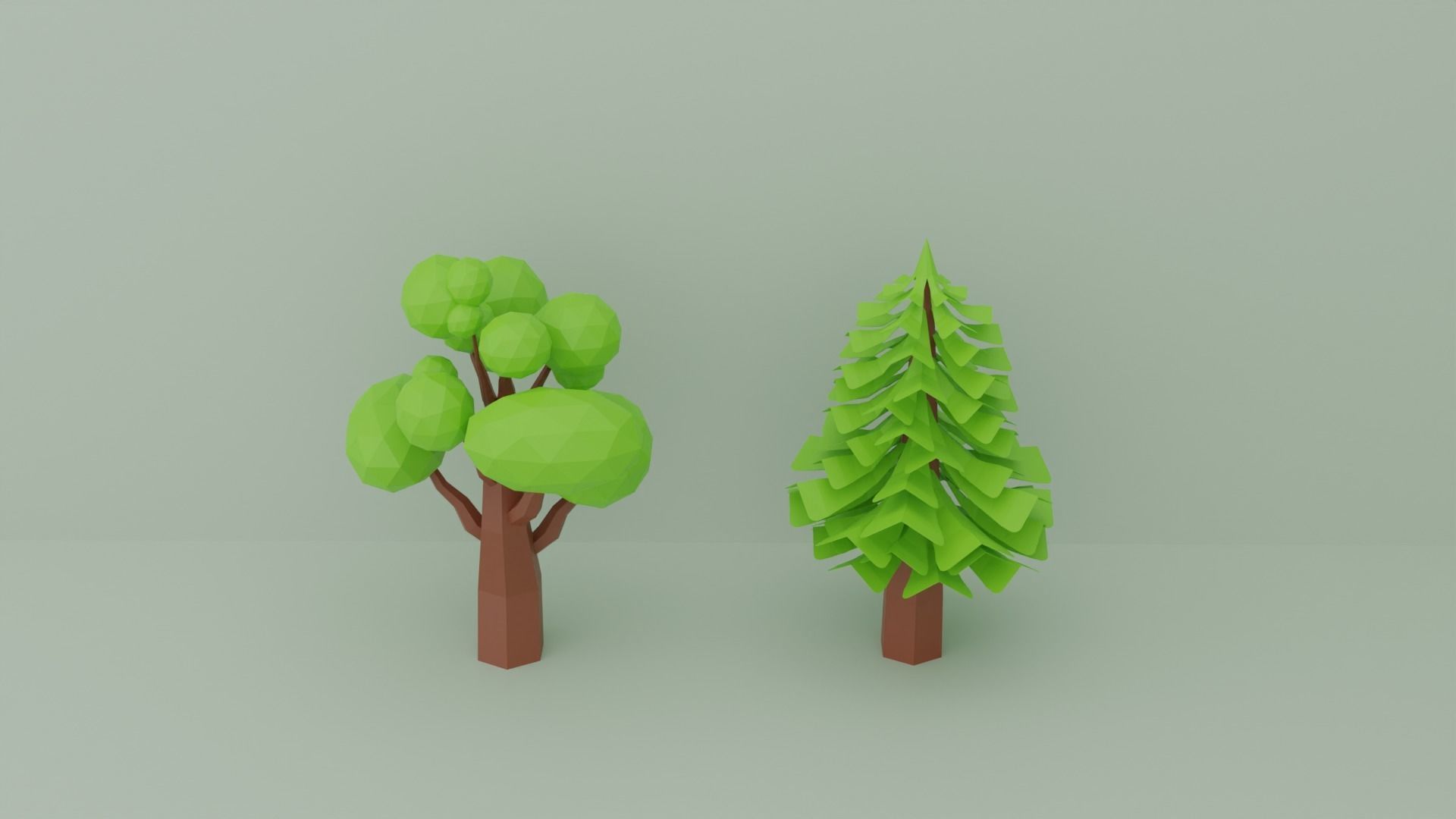 3D model 3D Low-poly Tree Set VR / AR / low-poly | CGTrader