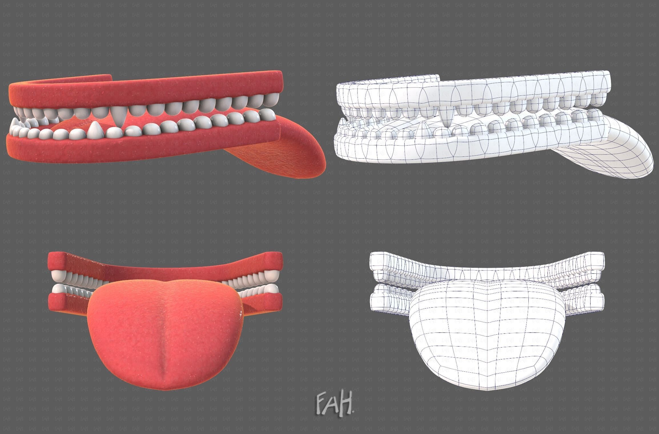 3D model Teeth Cartoon V02 VR / AR / low-poly | CGTrader