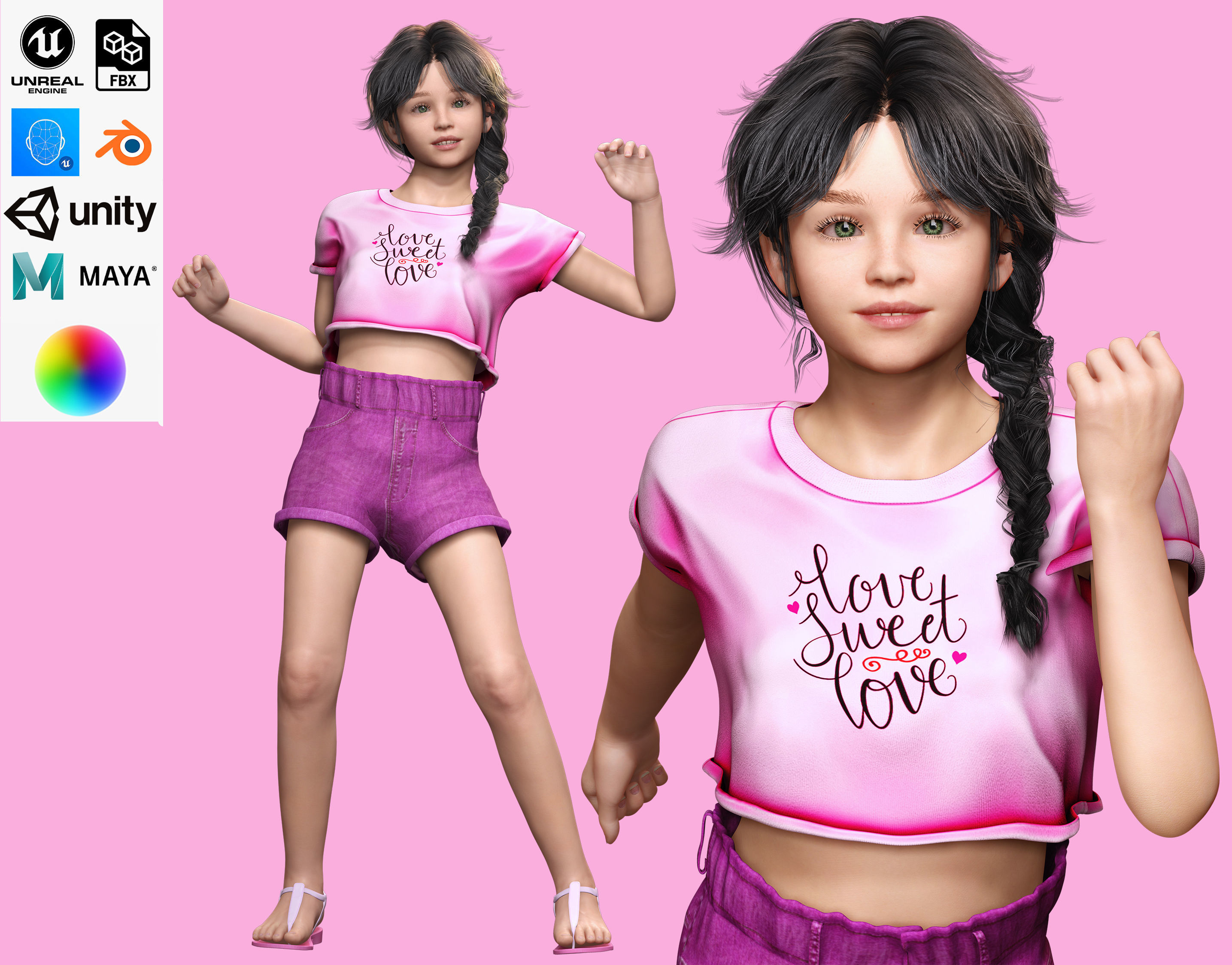 3D model Merry-realistic sweet girl VR / AR / low-poly | CGTrader
