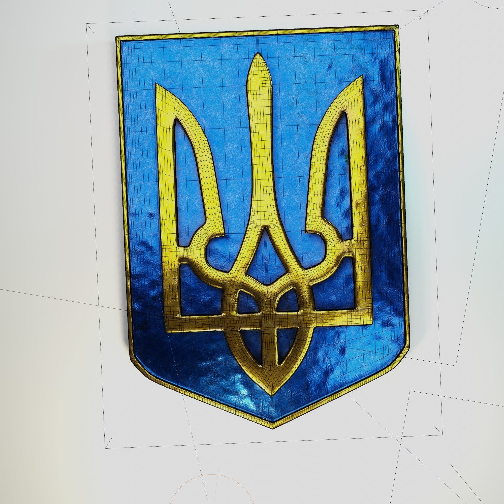 3d model of Ukrainian Trident on background surface free 3D model ...