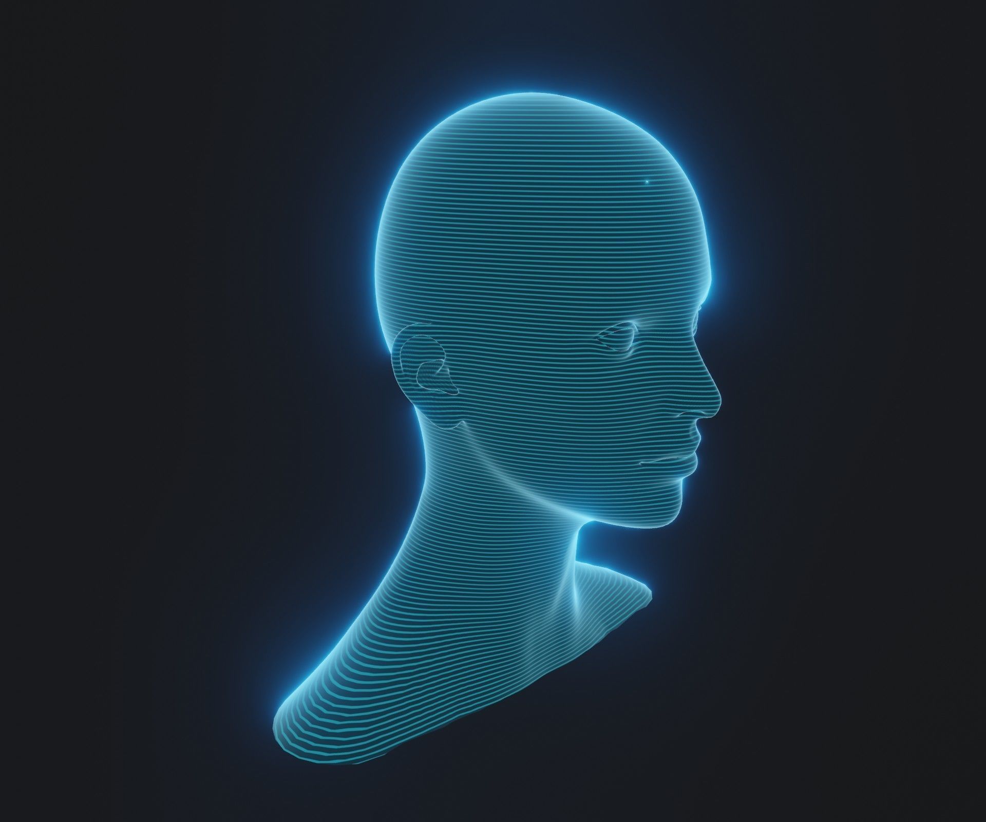 3D model Hologram Female Head 3D Model Animated with Facial Expressions ...