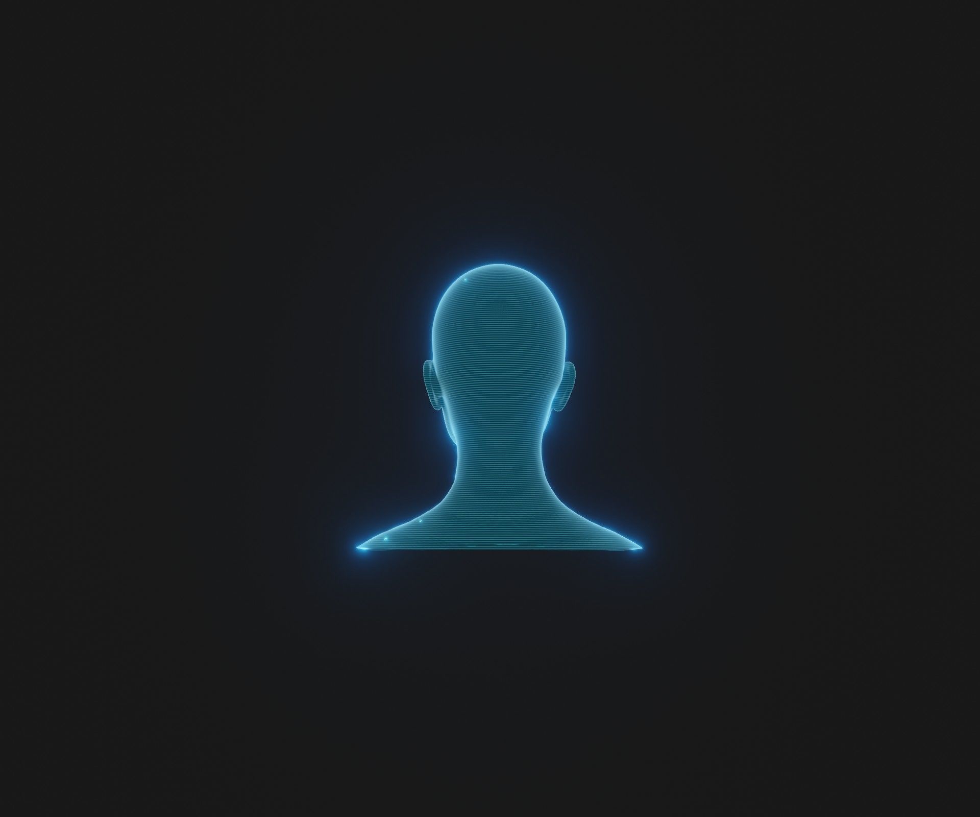 3D model Hologram Female Head 3D Model Animated with Facial Expressions ...