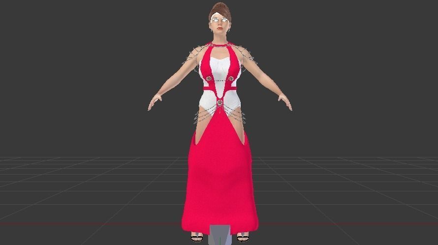 3D model Woman in a Dress 043 VR / AR / low-poly | CGTrader