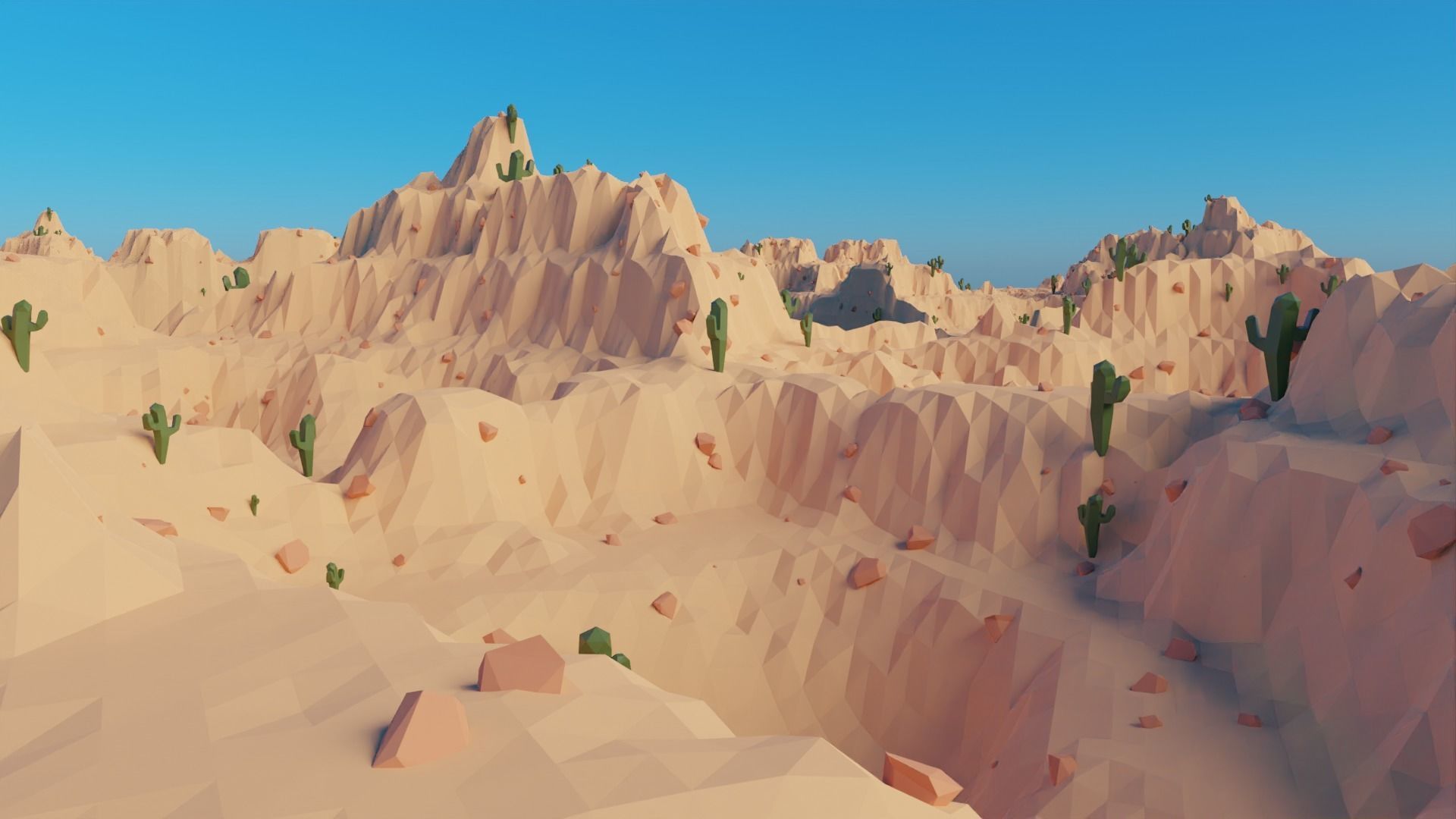 3D model Low poly Desert- Game Ready VR / AR / low-poly | CGTrader