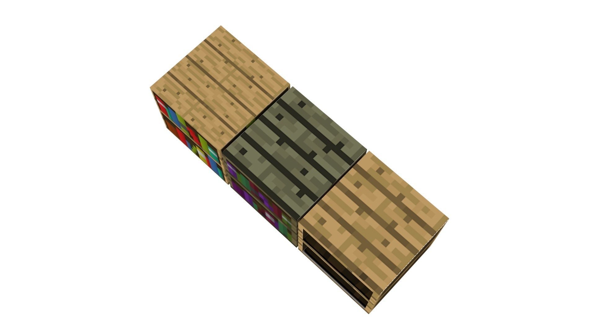 Minecraft Bookshelves 3D model | CGTrader