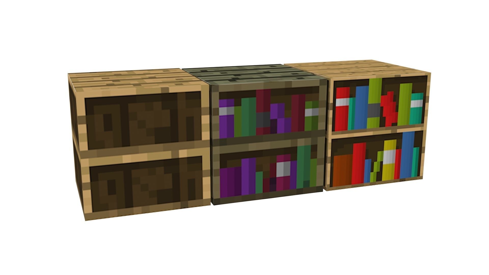Minecraft Bookshelves 3D model | CGTrader