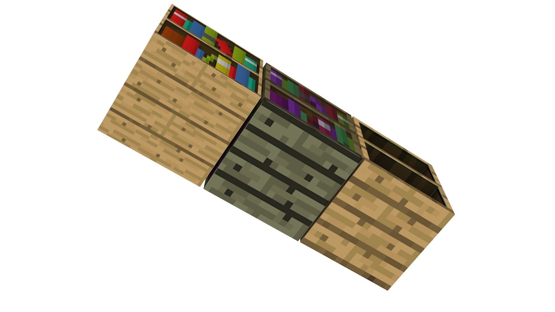 Minecraft Bookshelves 3D model | CGTrader