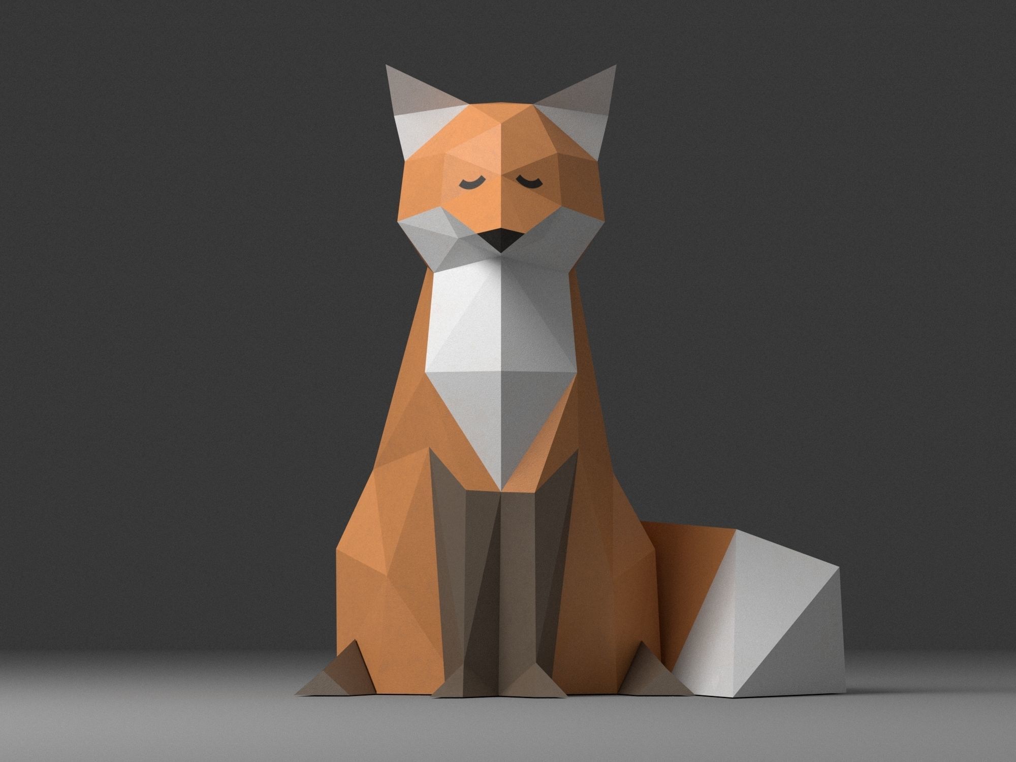 3D model Fox polygonal papercraft decoration VR / AR / low-poly | CGTrader