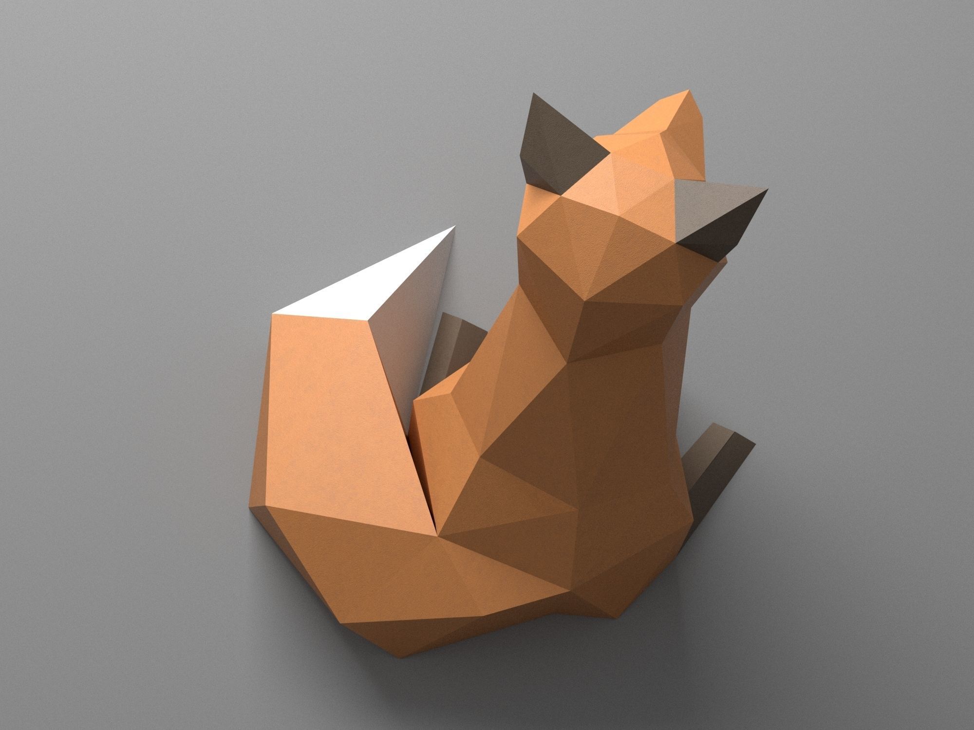 3D model Fox polygonal papercraft decoration VR / AR / low-poly | CGTrader