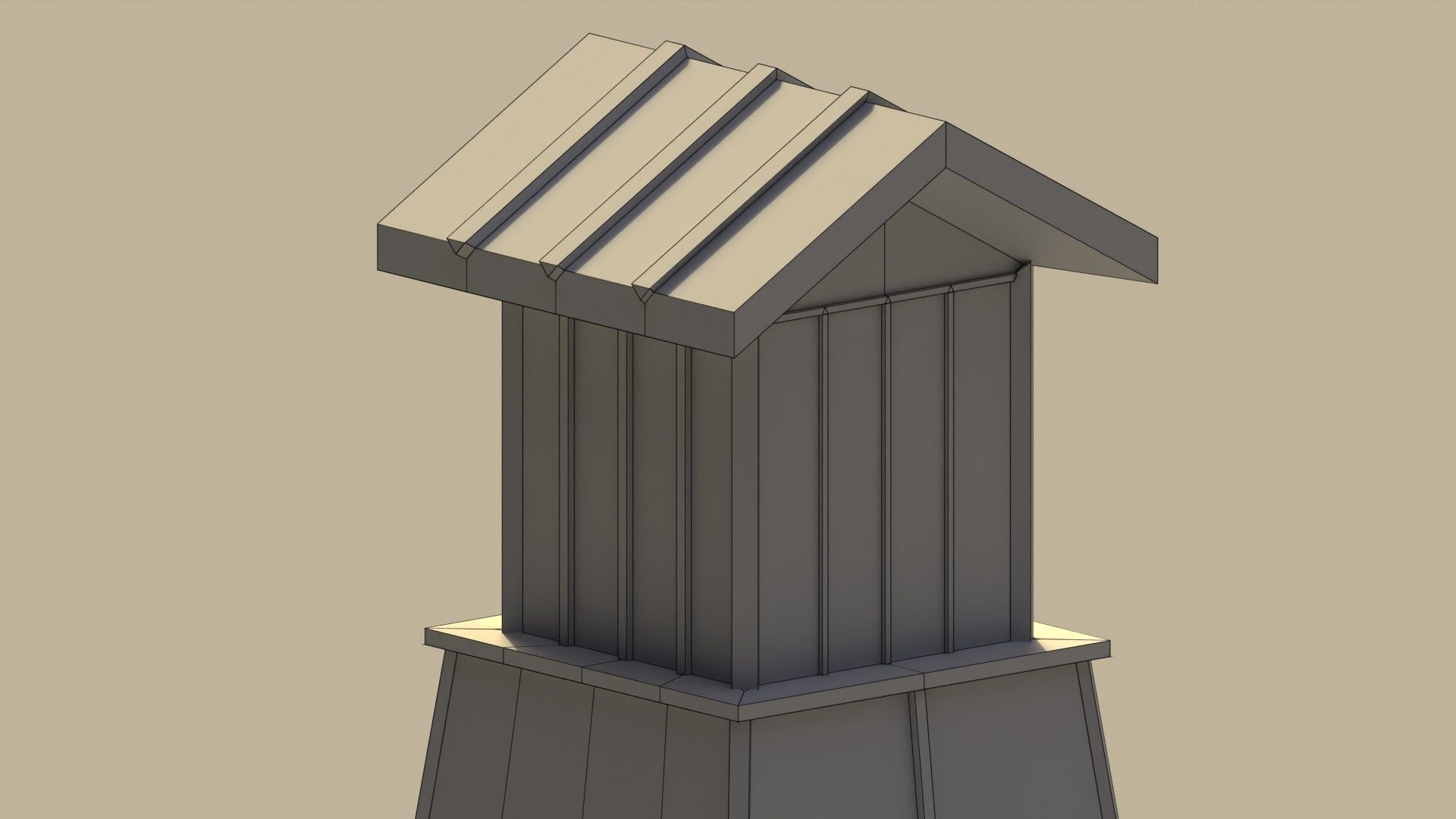 3D model Low Poly Japanese Lamp Post VR / AR / low-poly | CGTrader
