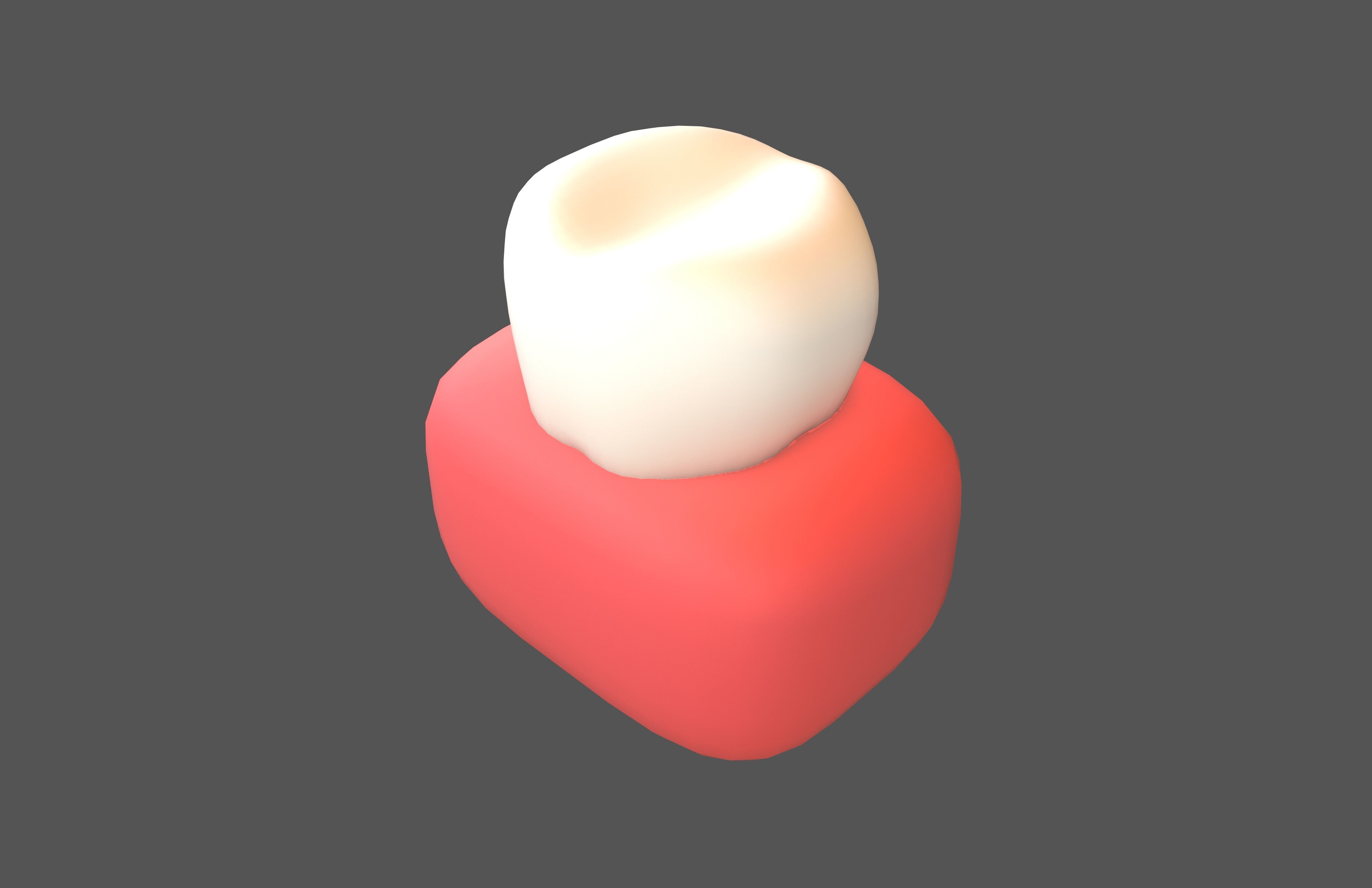 3D model Tooth With Gums Emoji v1 001 VR / AR / low-poly | CGTrader