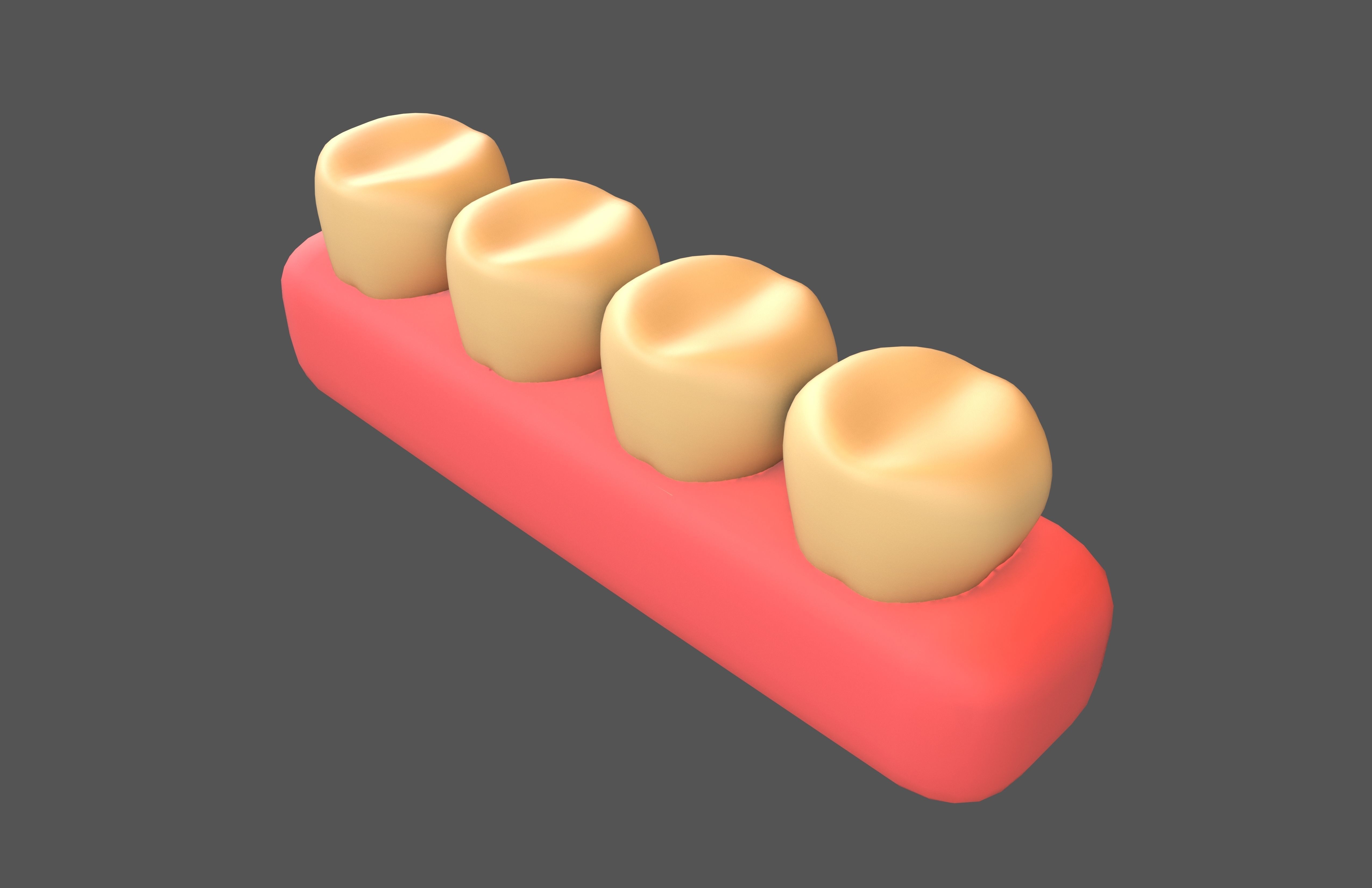 3D model Tooth With Gums Emoji v2 003 VR / AR / low-poly | CGTrader