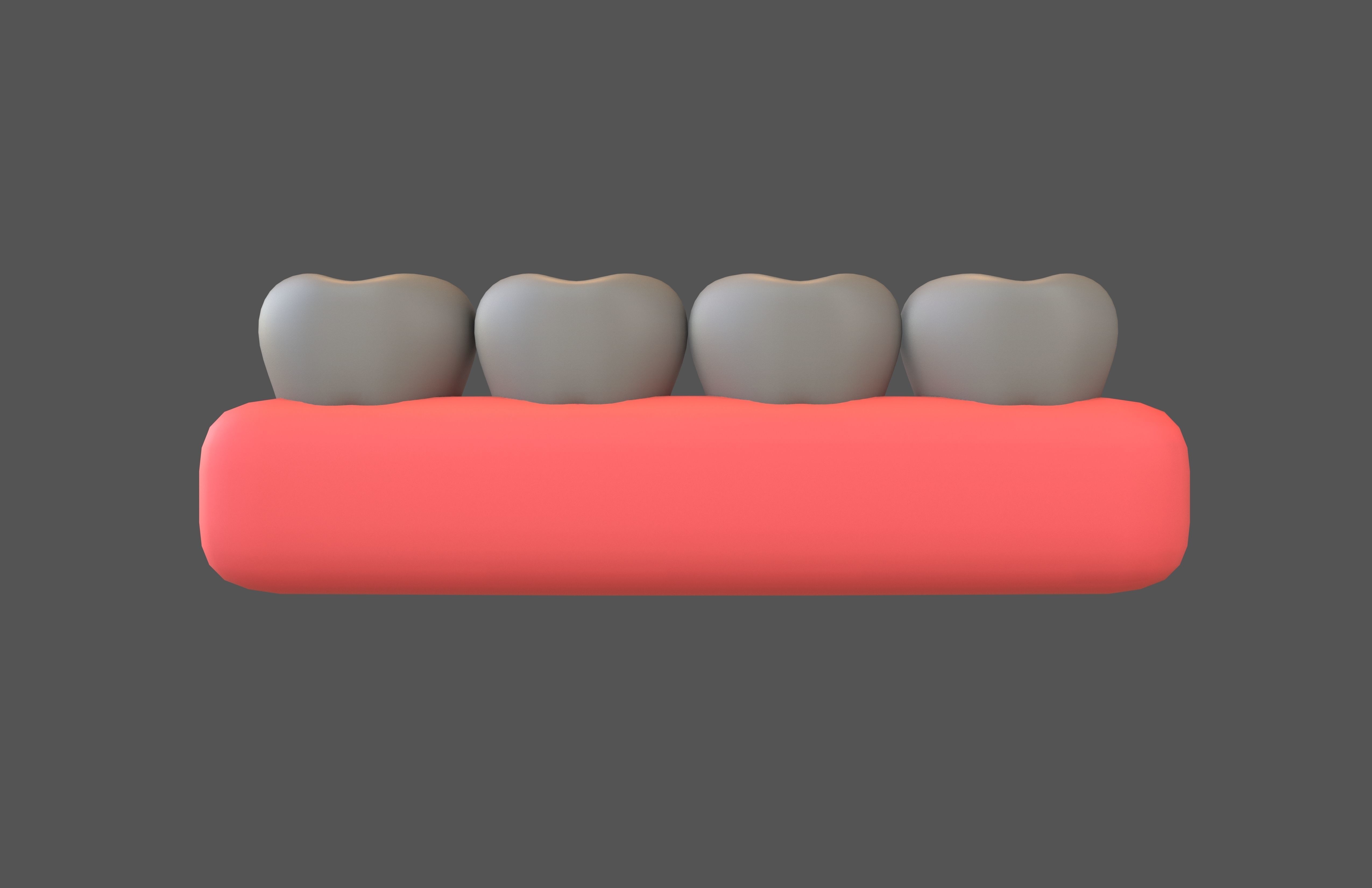 3D model Tooth With Gums Emoji v2 004 VR / AR / low-poly | CGTrader