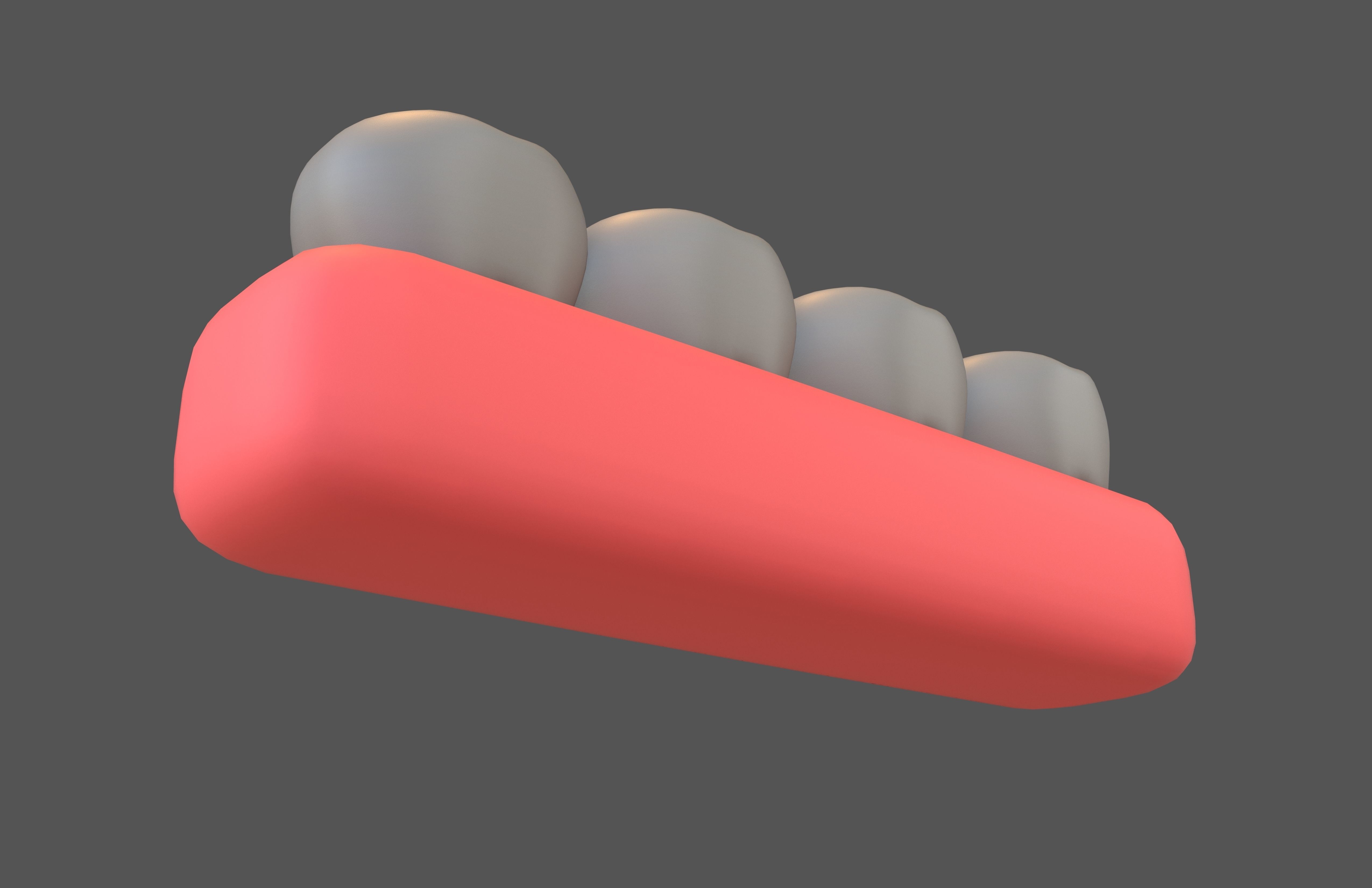 3D model Tooth With Gums Emoji v2 004 VR / AR / low-poly | CGTrader