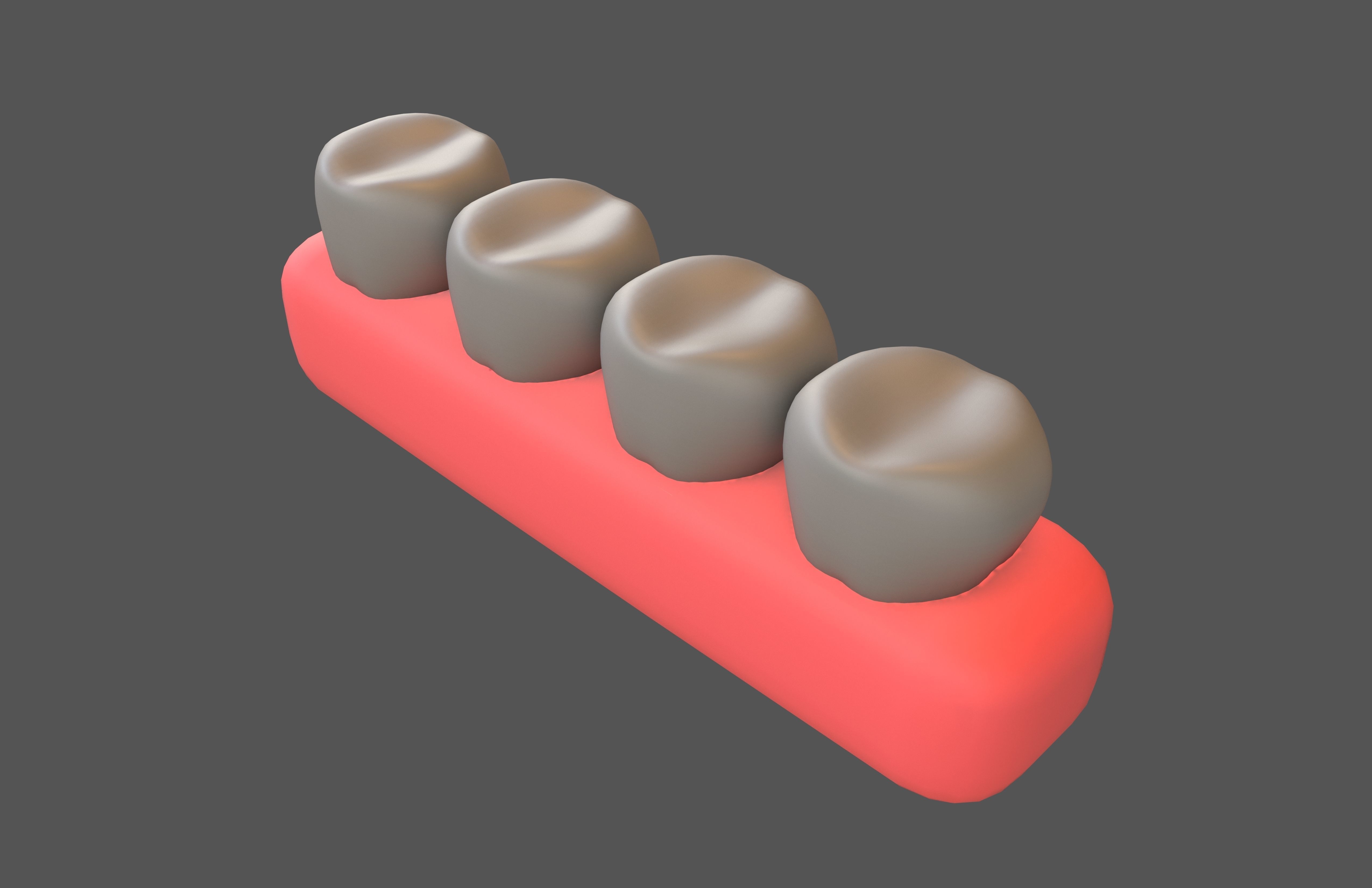 3D model Tooth With Gums Emoji v2 004 VR / AR / low-poly | CGTrader
