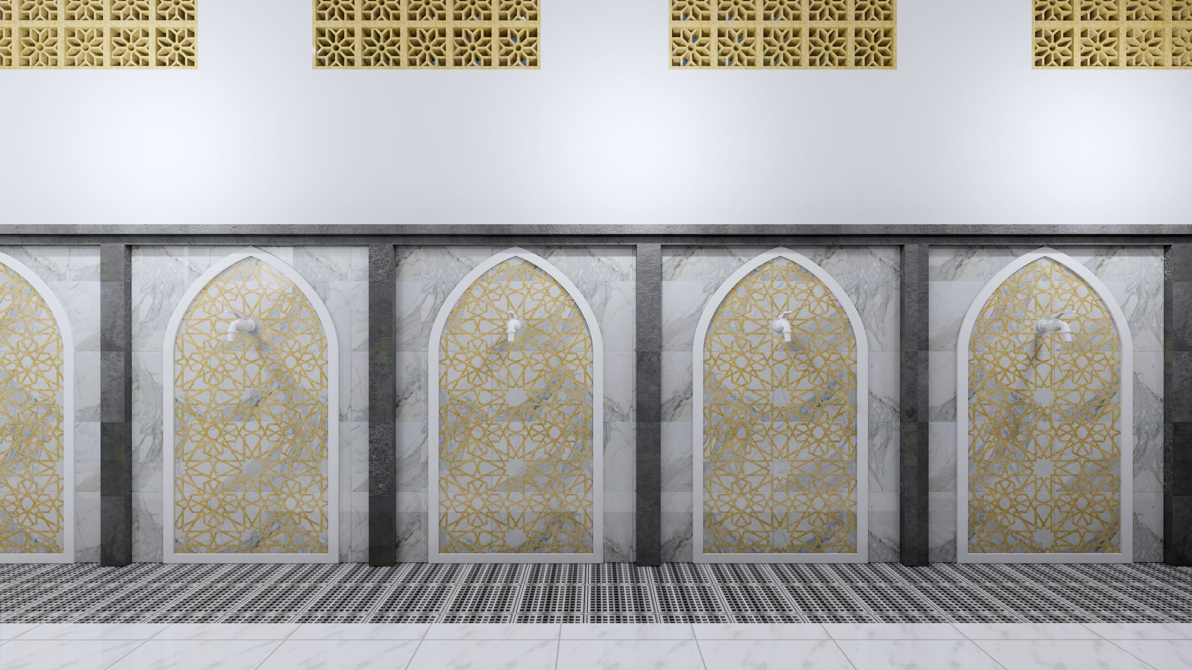 Toilet and Wudhu spot at Mosque smallMosque Prayer room islam 3D model ...