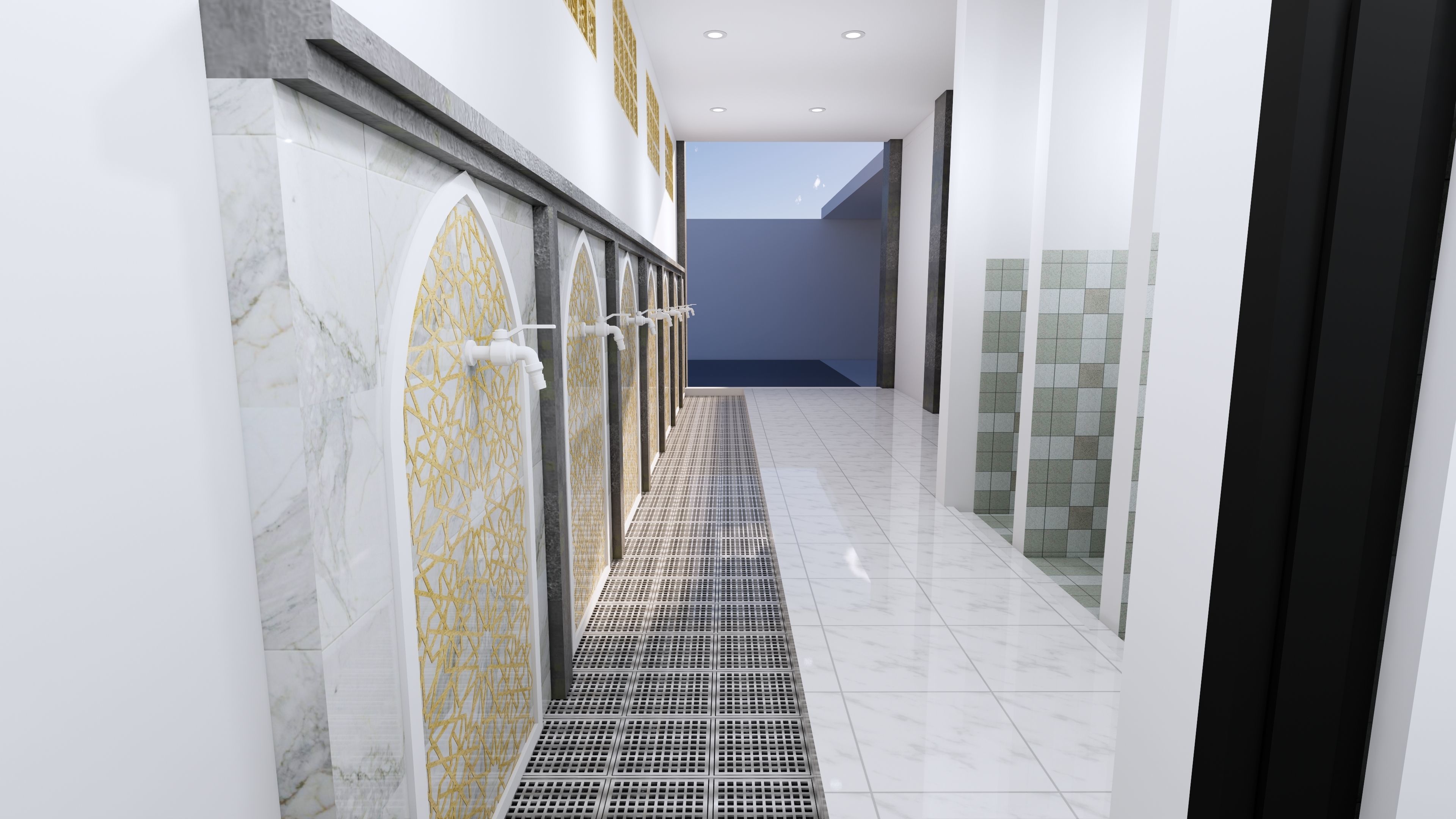 Toilet and Wudhu spot at Mosque smallMosque Prayer room islam 3D model ...