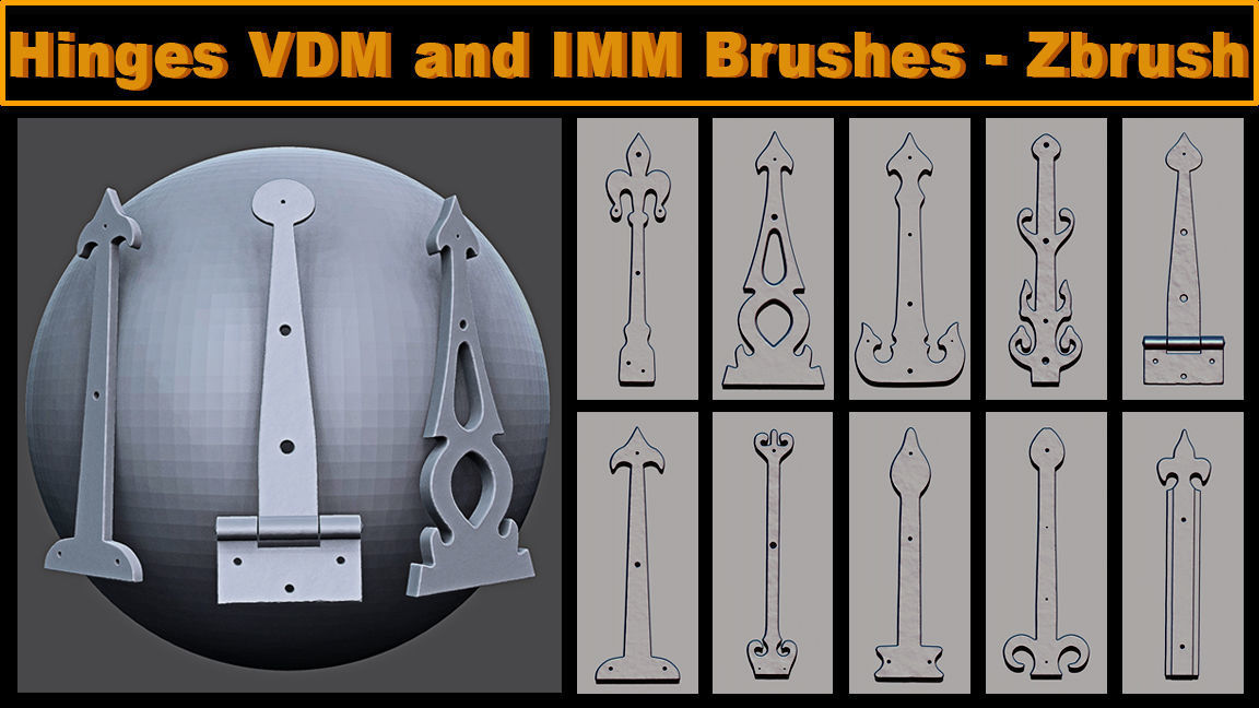 Hinges VDM and IMM Brushes for Zbrush 3D model | CGTrader