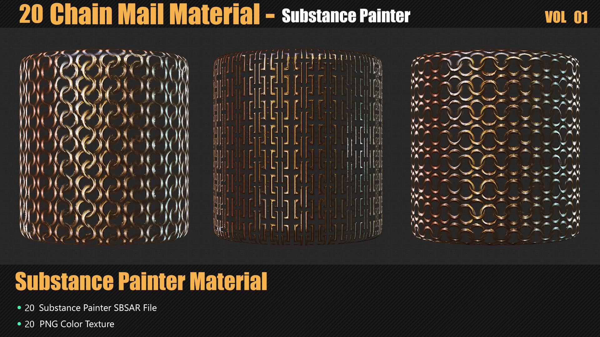 20 Chain Mail Materials In Substance Painter Texture | CGTrader