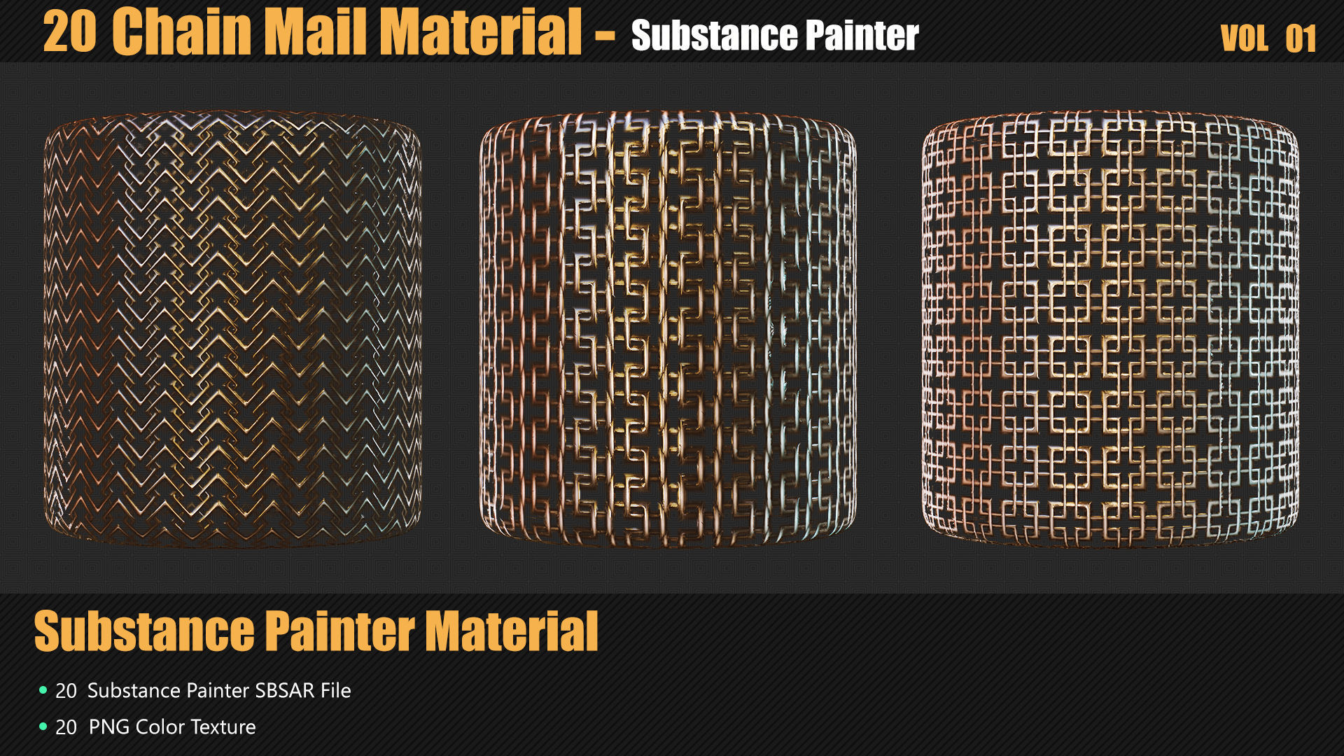 20 Chain Mail Materials In Substance Painter Texture | CGTrader