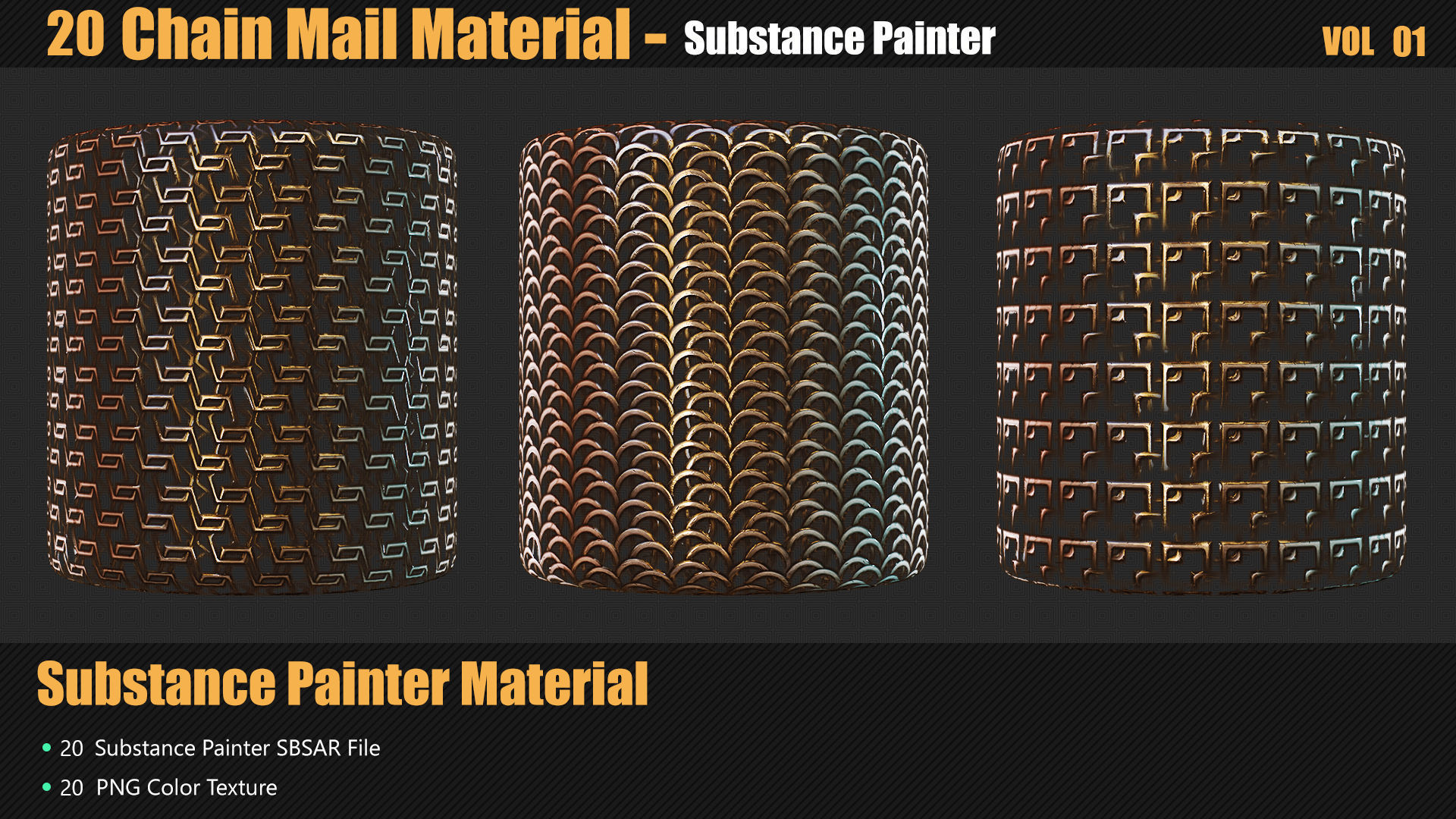 20 Chain Mail Materials In Substance Painter Texture | CGTrader