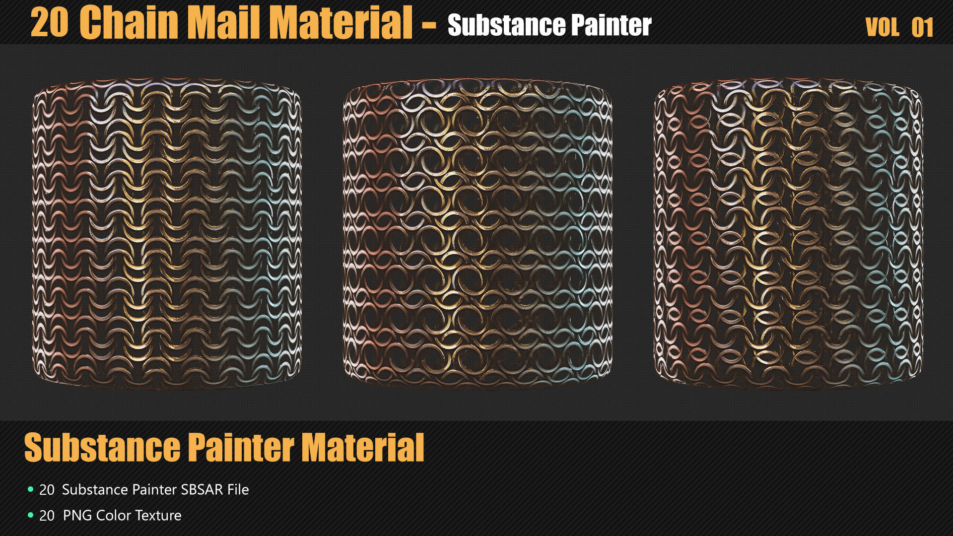 20 Chain Mail Materials In Substance Painter Texture | CGTrader