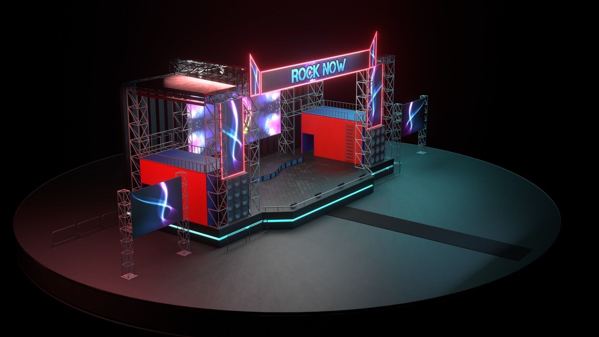 3D model STAGE LOW POLY - VR AR GAME MODEL VR / AR / low-poly | CGTrader