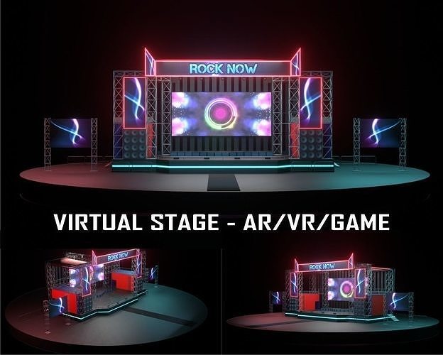 3d Model Stage Low Poly Vr Ar Game Model Vr Ar Low Poly Cgtrader