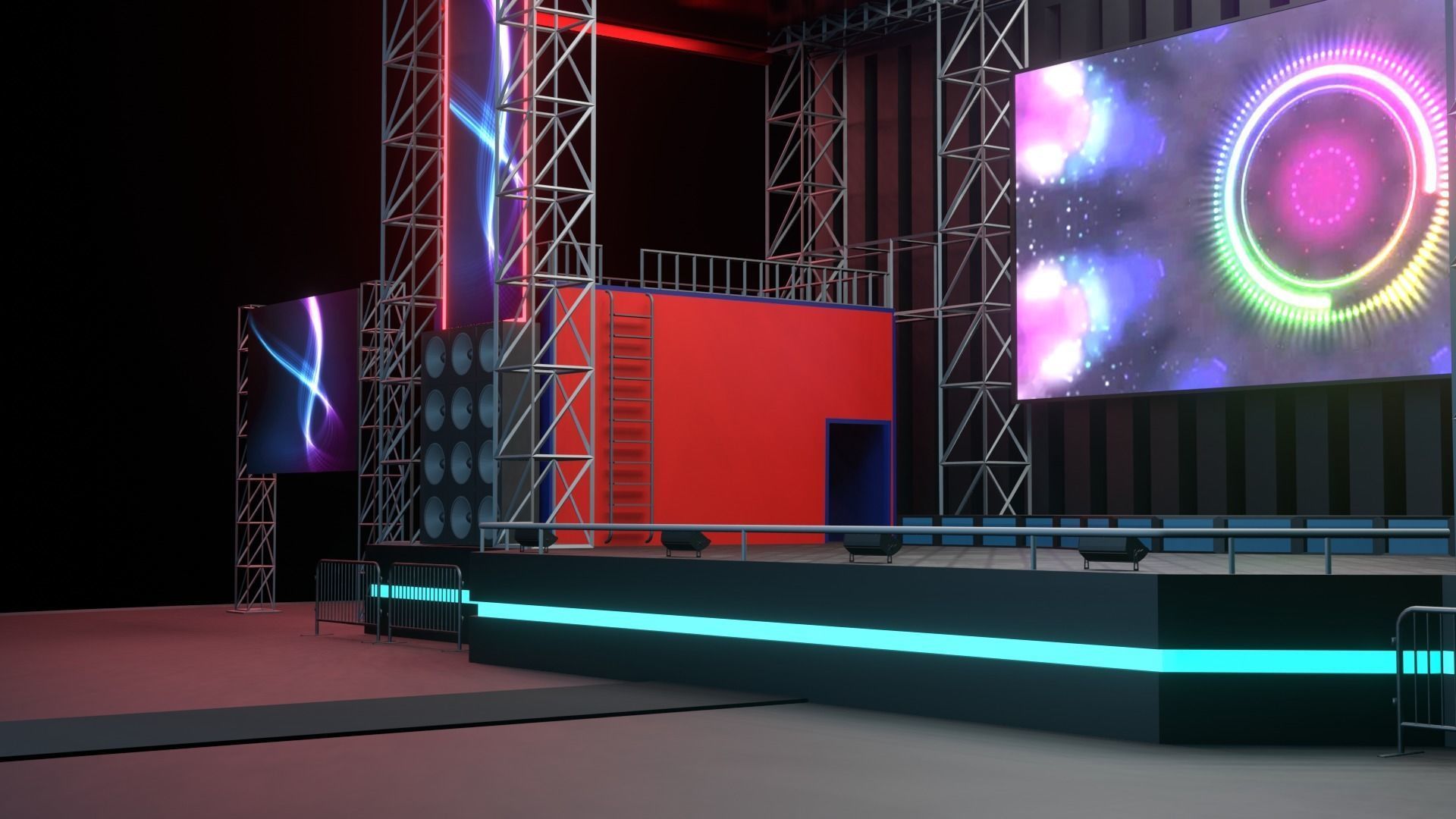 3D model STAGE LOW POLY - VR AR GAME MODEL VR / AR / low-poly | CGTrader