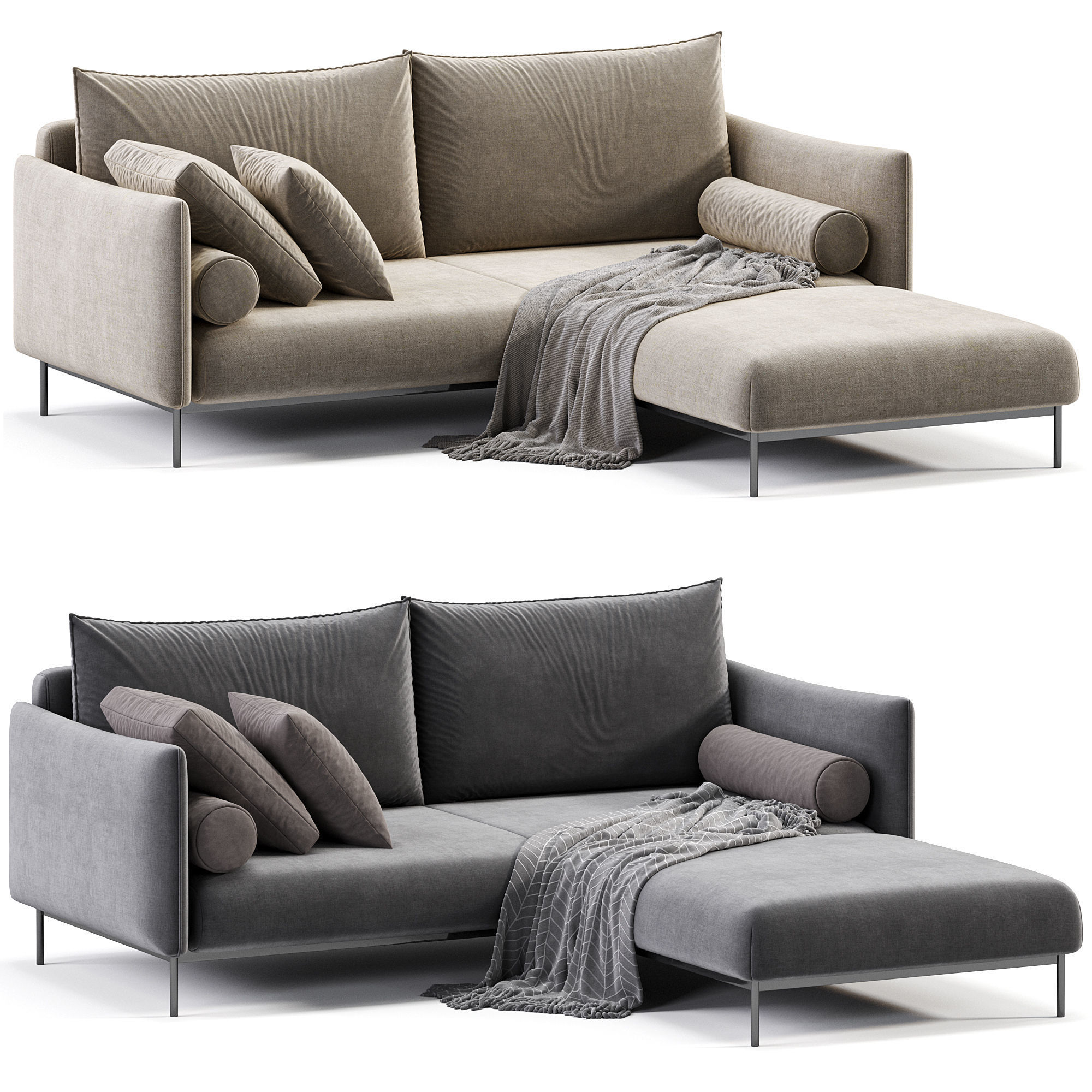 Schlafsofa Malloy Metall schwarz 3D model | CGTrader