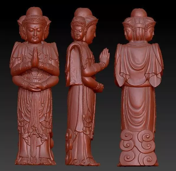 BUDHA 3 FACE free 3D model 3D printable | CGTrader