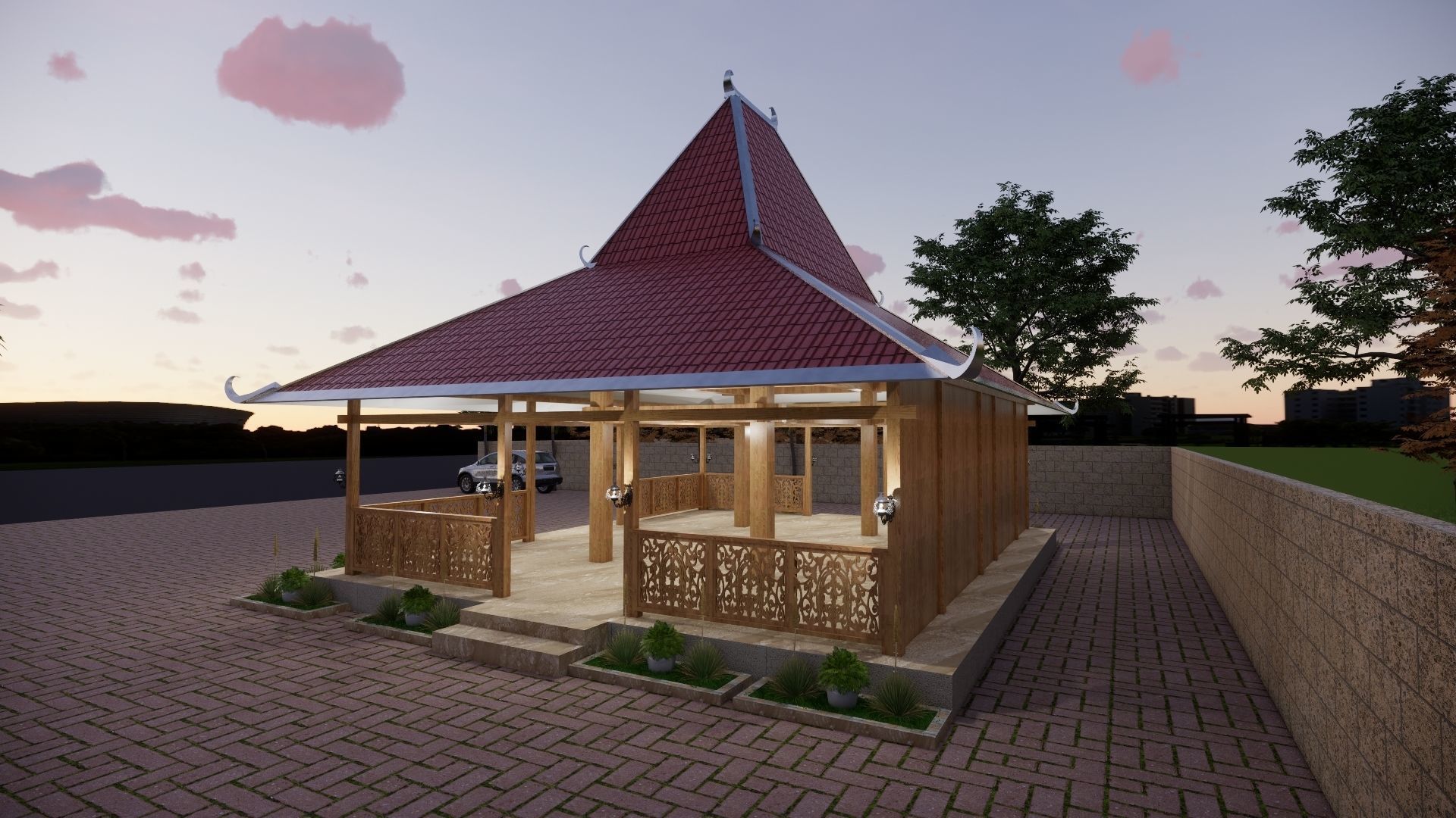 Joglo Javanese Traditional Wood House Design 3D model | CGTrader