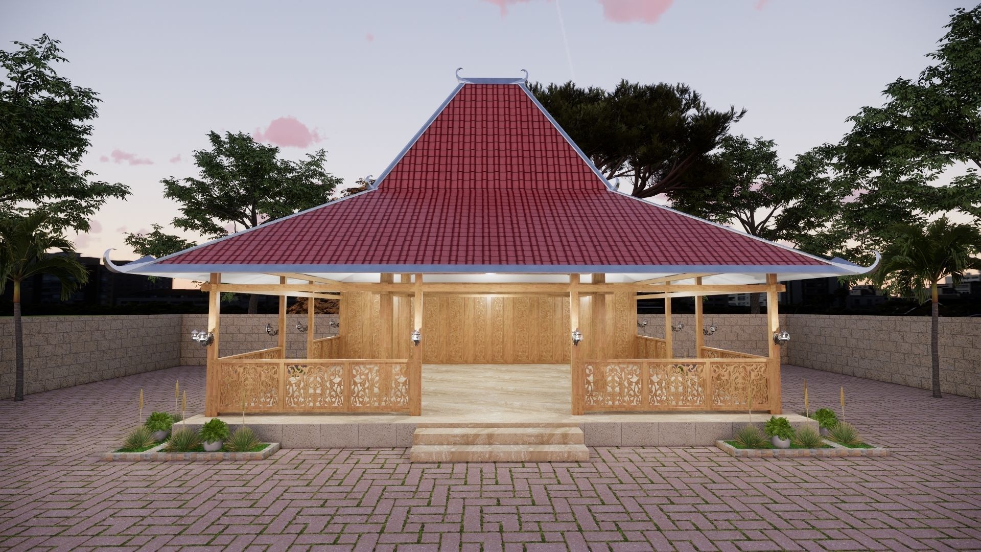 Joglo Javanese Traditional Wood House Design 3D model | CGTrader