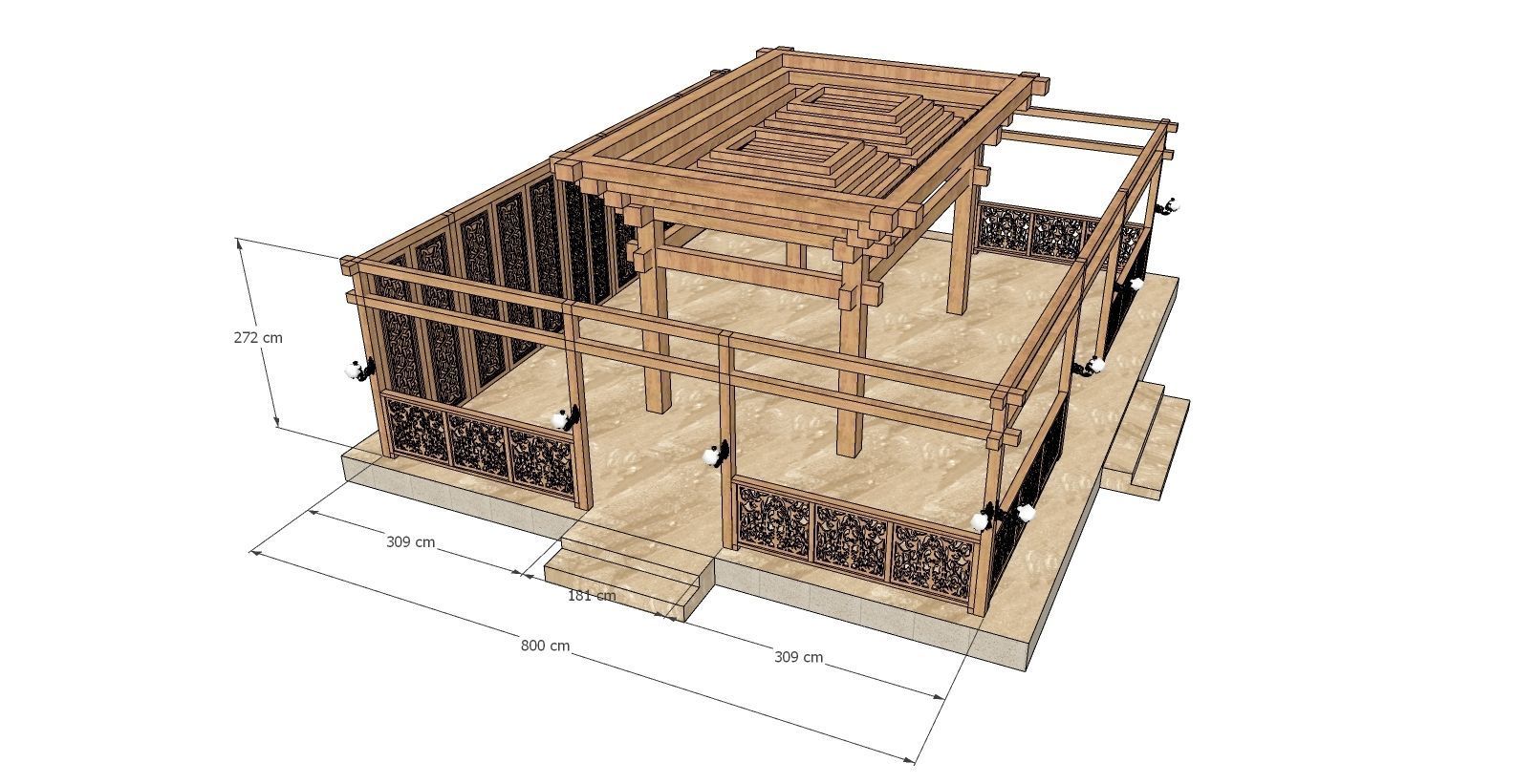 Joglo Javanese Traditional Wood House Design 3D model | CGTrader