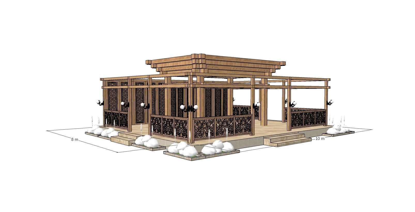 Joglo Javanese Traditional Wood House Design 3D model | CGTrader