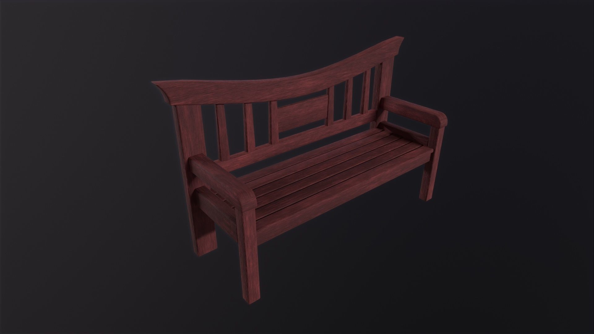 3D model Asian wooden bench 3D Model VR / AR / low-poly | CGTrader