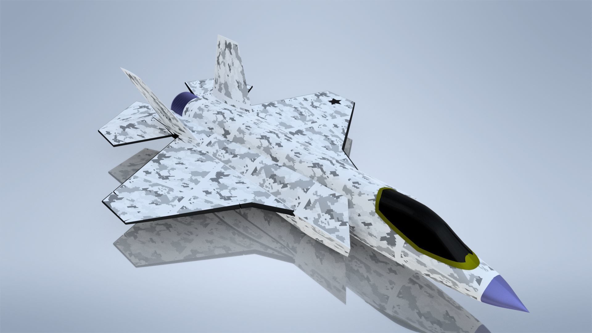 Fighter Jet with digital camo free 3D model | CGTrader
