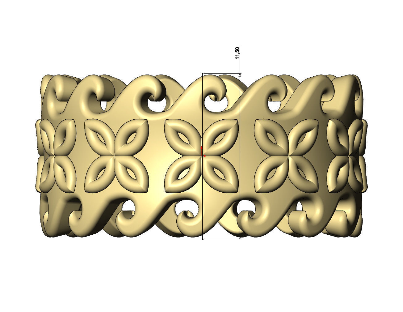 Celtic flower wave pattern band US sizes 7 8 9 3D model 3D printable ...